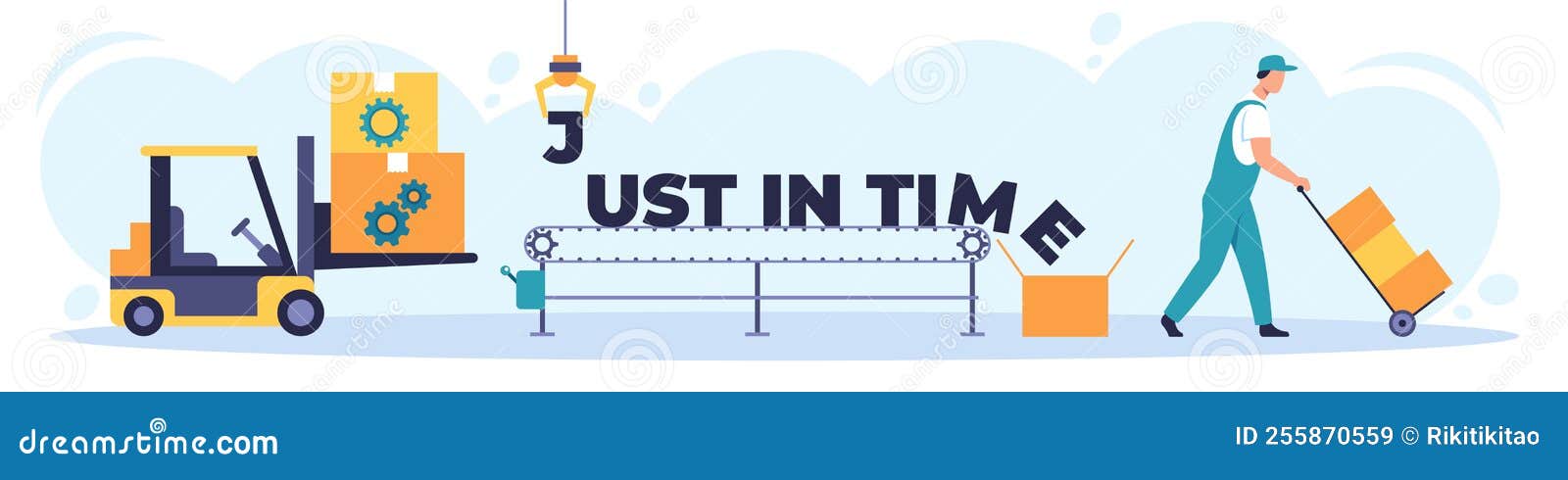 Just in Time Concept, Flat Vector Illustration Stock Vector ...