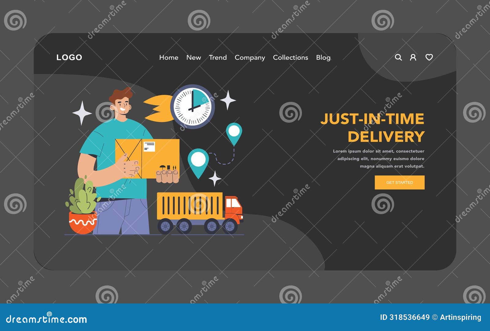 Just in Time Delivery Concept Stock Vector - Illustration of chain ...