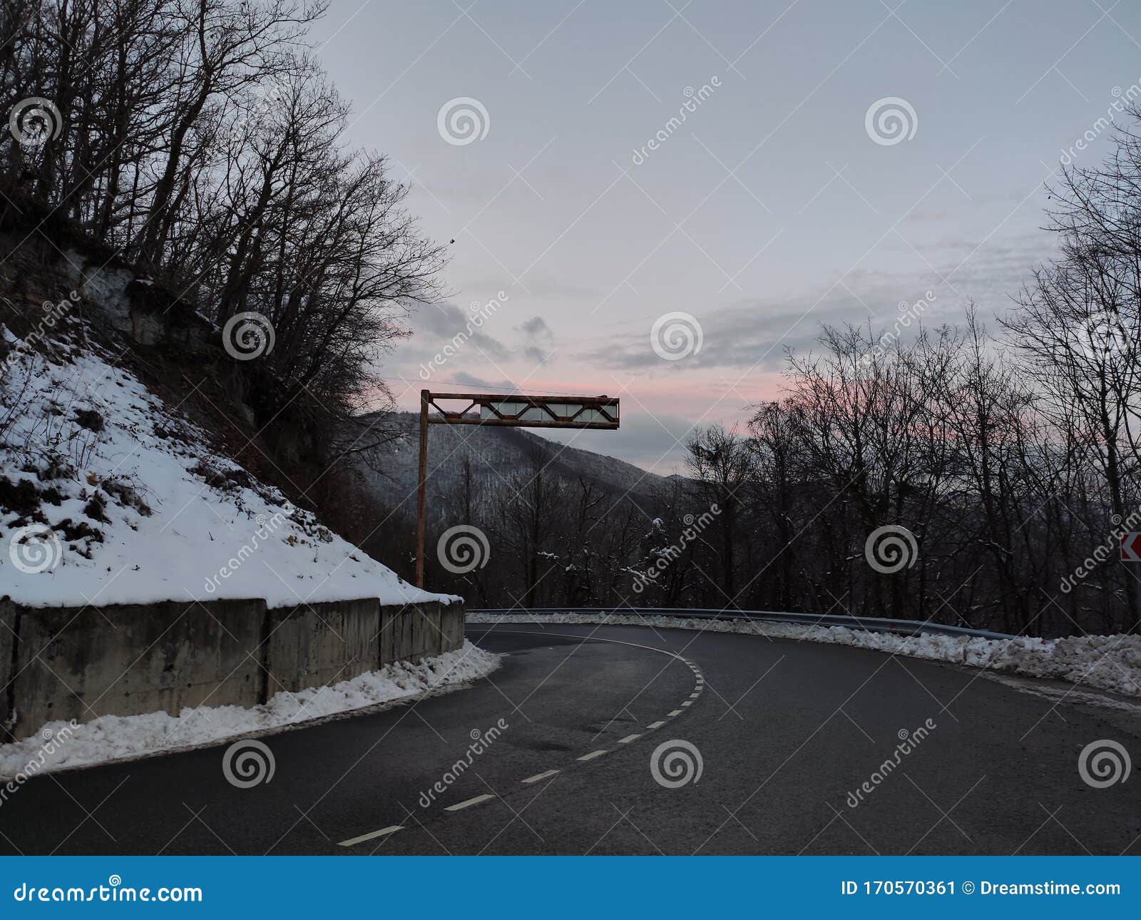 Just a View on Evening Road with Beautiful Evening Sky Stock Image ...
