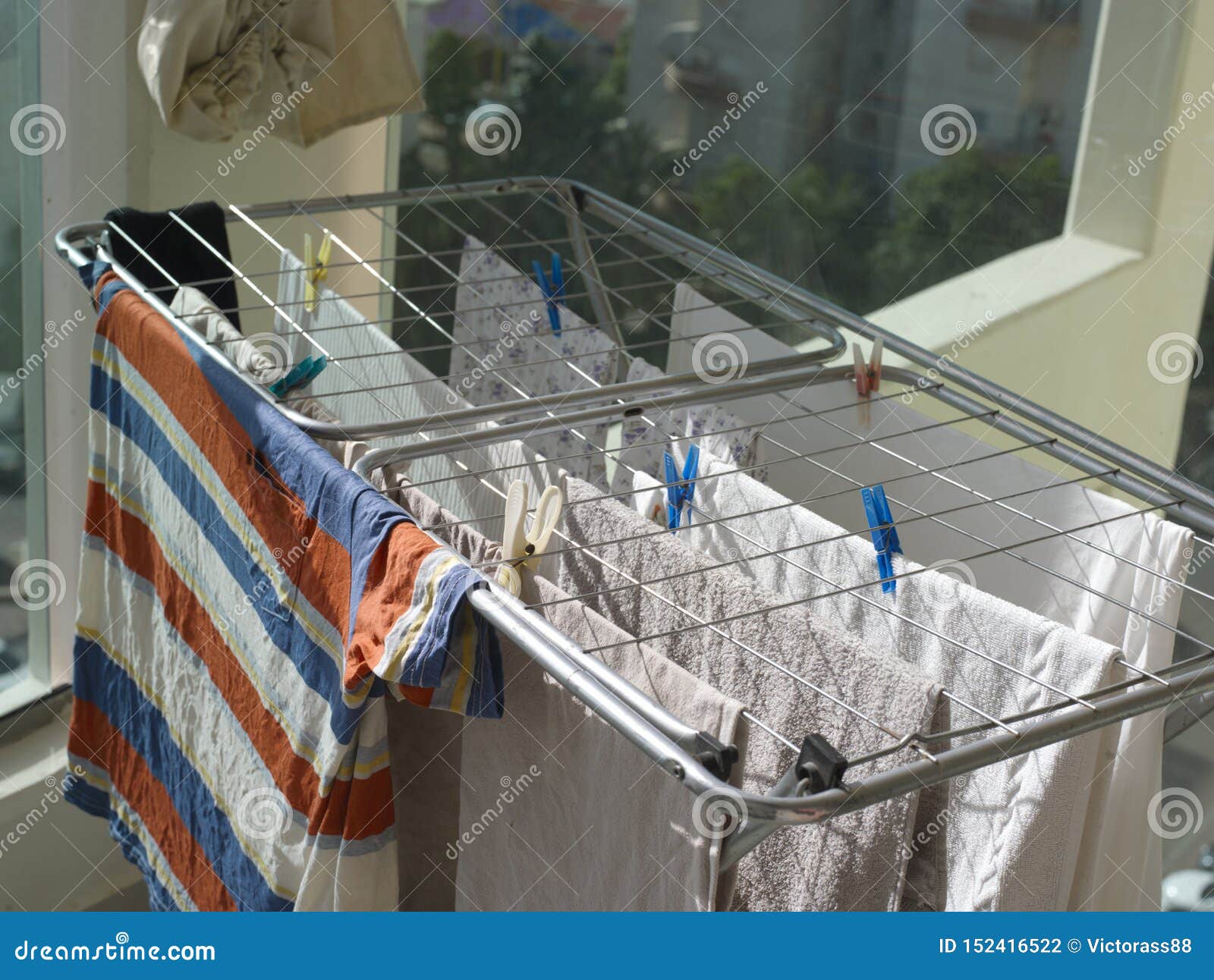 Just washed laundry stock photo. Image of colorful, drying - 152416522