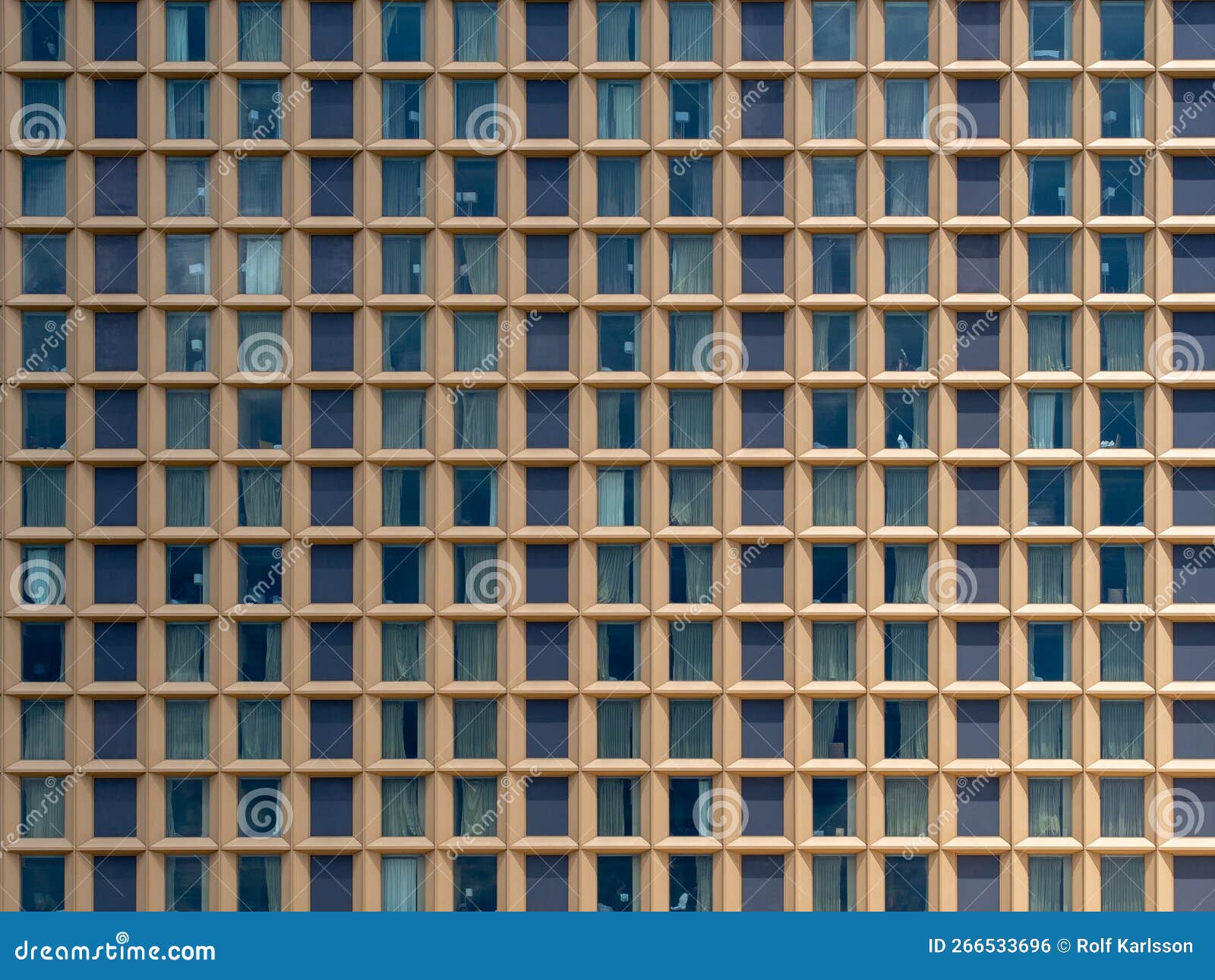 Just 204 Windows with Yellow Frames Isolated on a Hotel Facade Stock ...