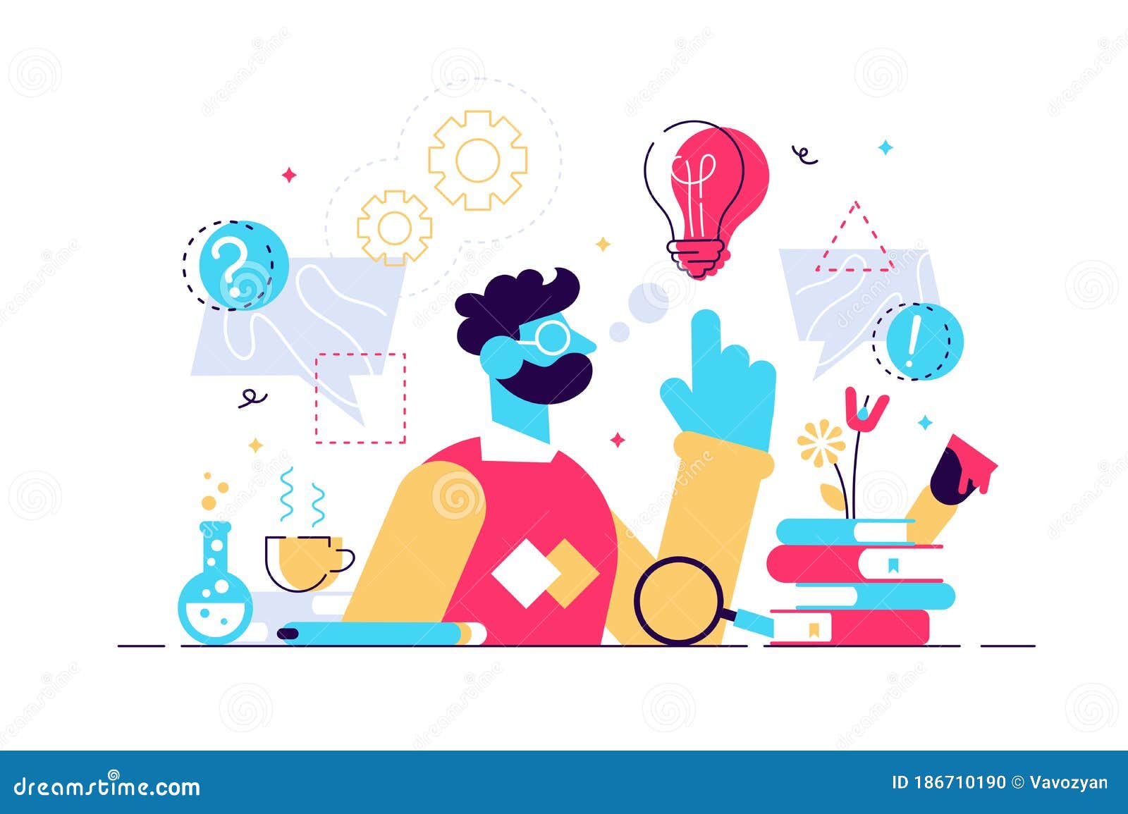 Genius Vector Illustration. Flat Tiny Stock Vector - Illustration of ...
