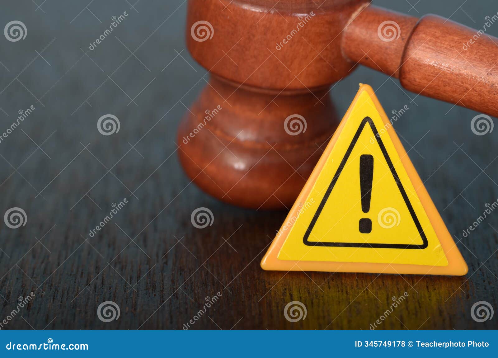 Justice in Action: the Gavel and Warning Sign Symbols of Authority and ...