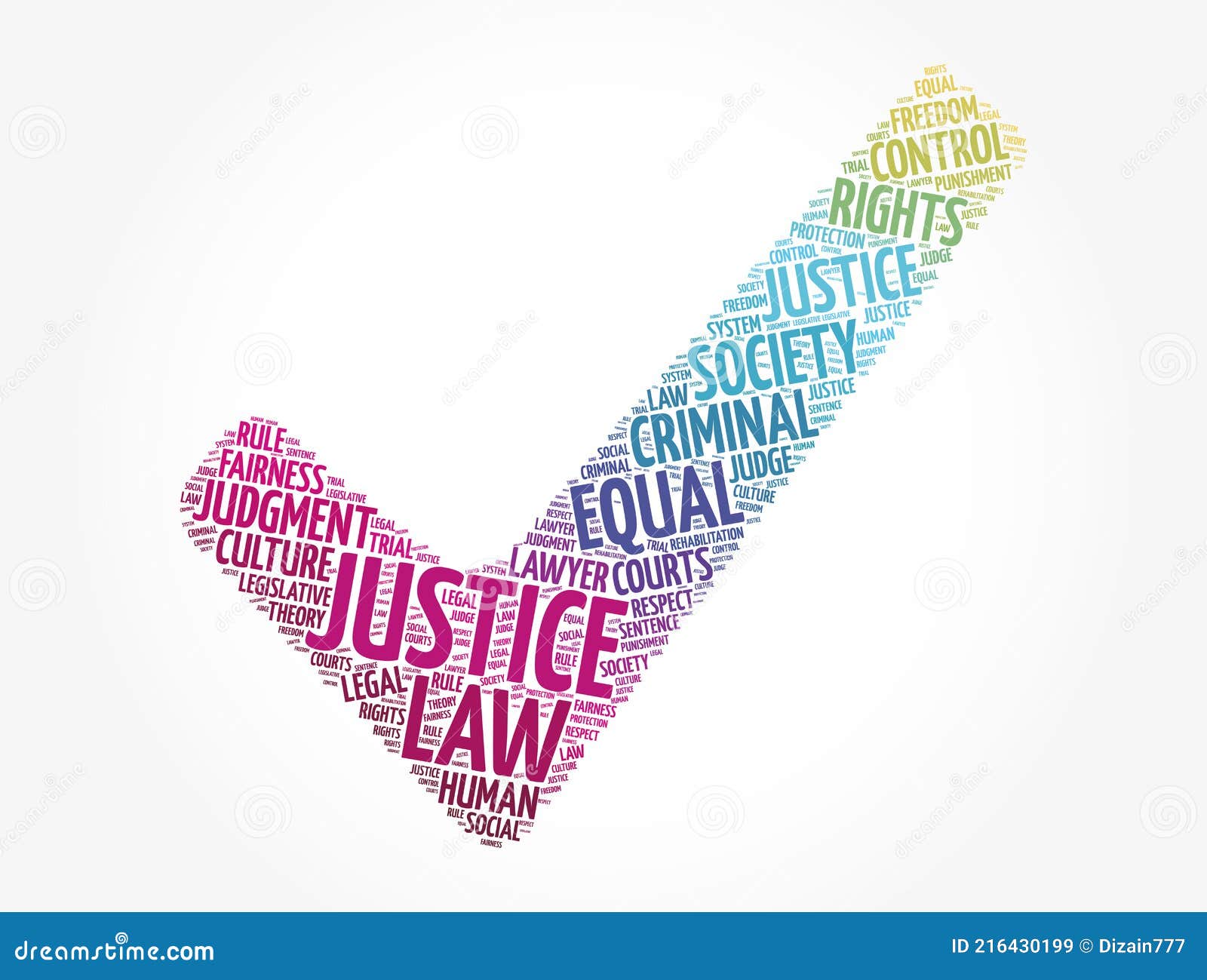 Justice Check Mark Word Cloud Collage, Law Concept Background Royalty ...