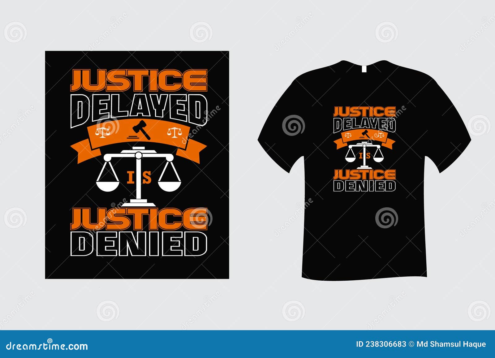 Justice Delayed Justice Denied Quote Typography T Shirt Design Stock ...