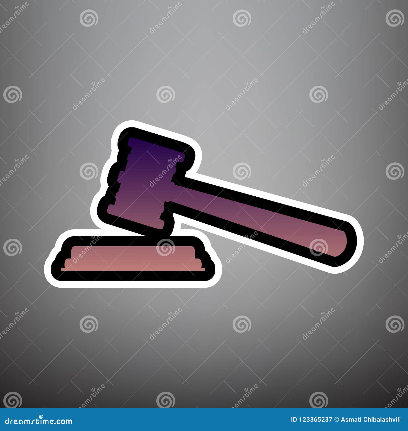 Justice Hammer Sign. Vector Stock Vector - Illustration of legislation ...