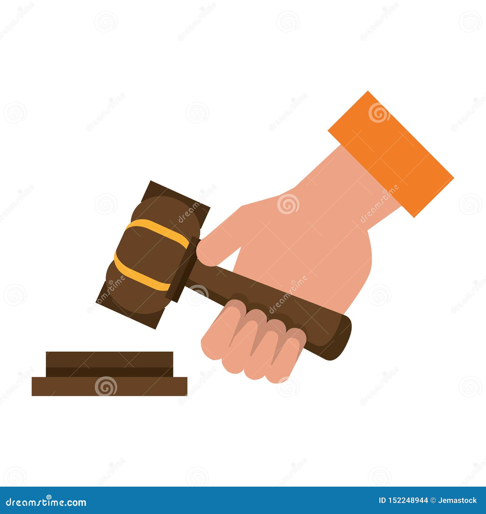 Justice Hand with Gavel Cartoon Isolated Stock Vector - Illustration of ...