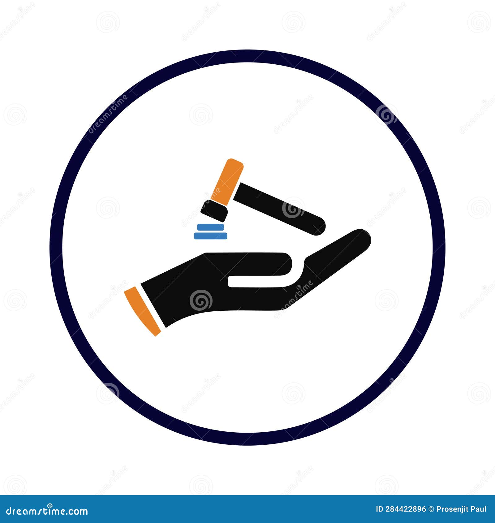 Justice, Hand , Law, Scale, Law on Hand Icon Stock Vector ...