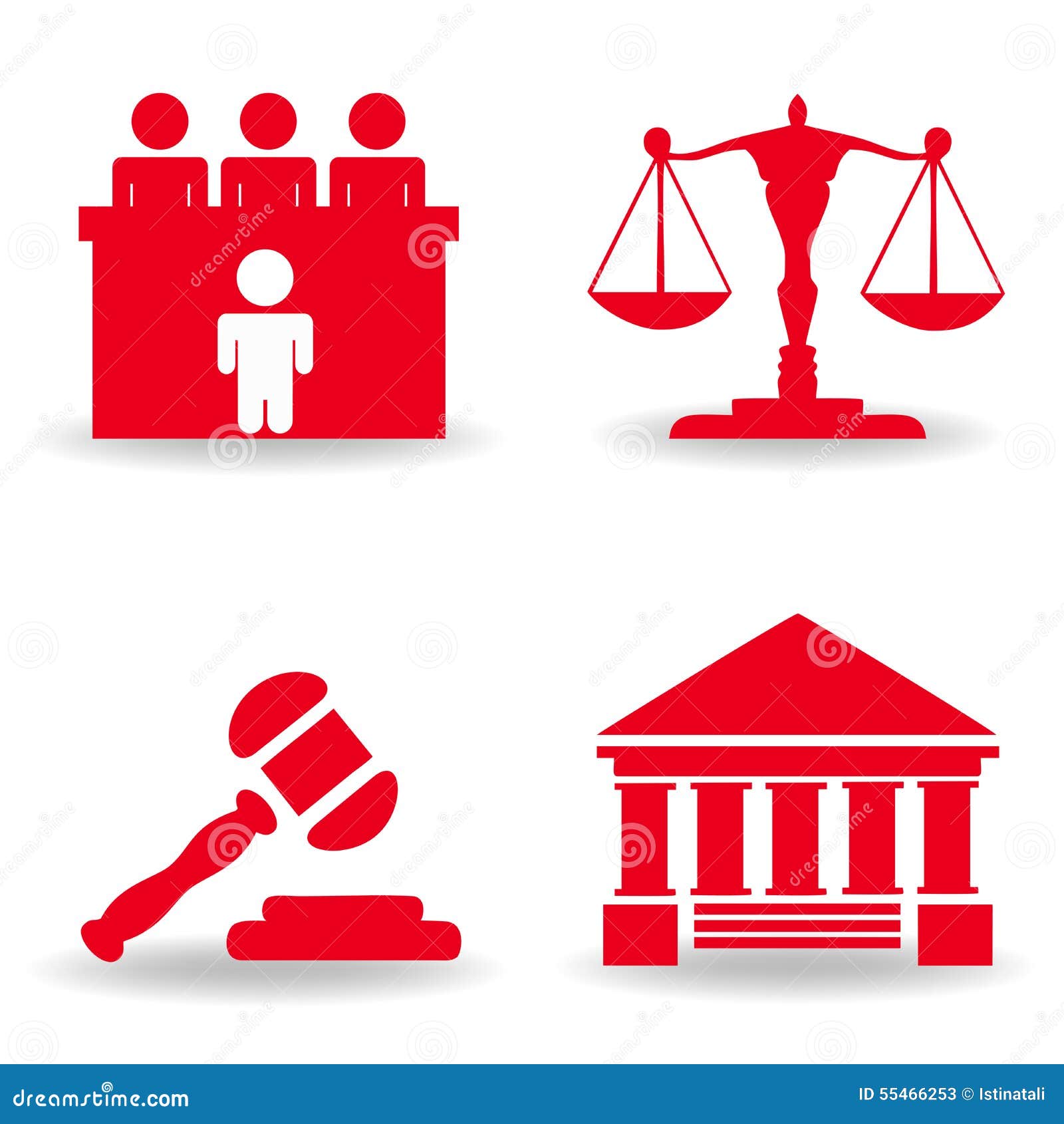 Justice icon set stock vector. Illustration of judge - 55466253