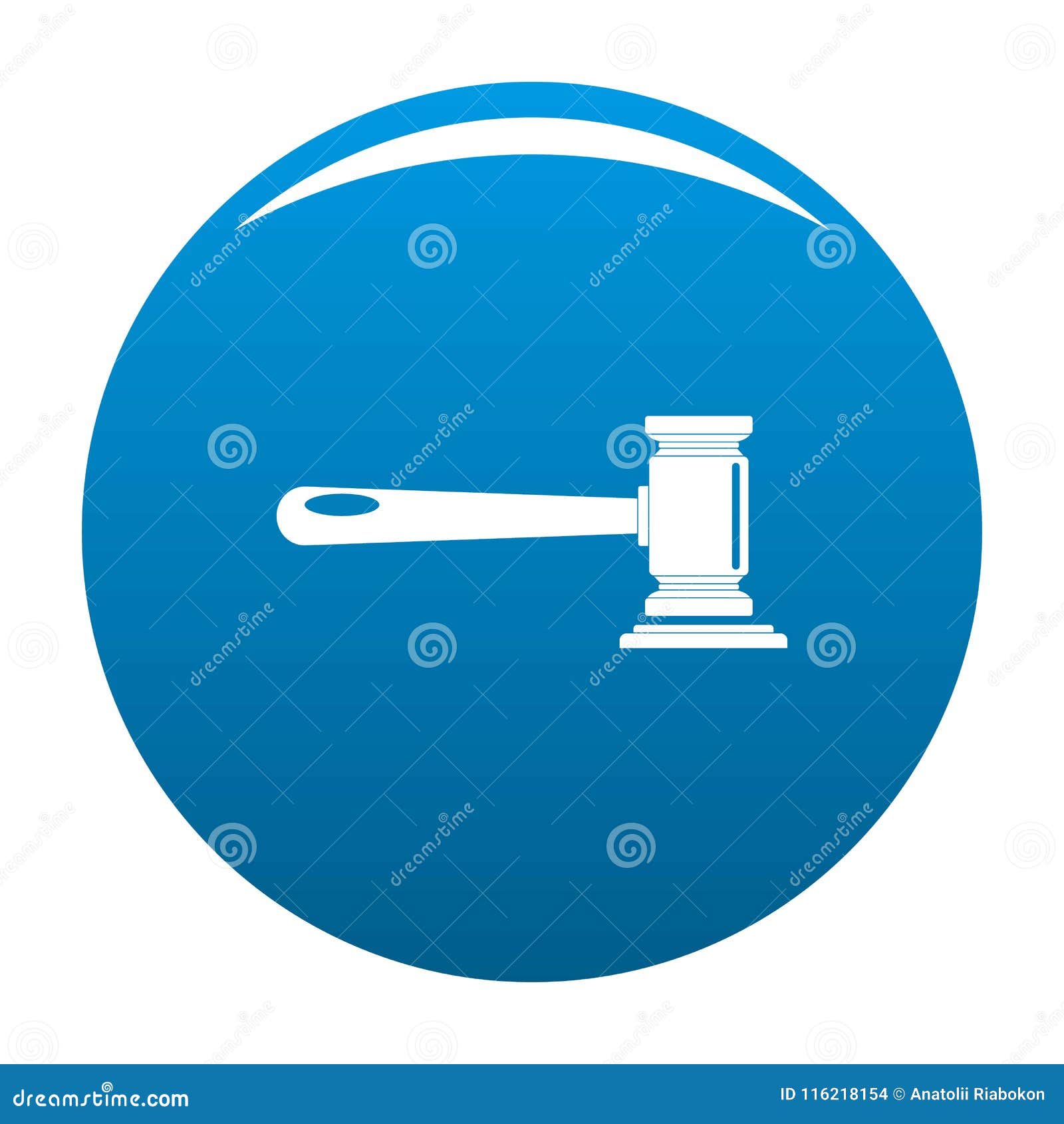 Justice icon vector blue stock vector. Illustration of mallet - 116218154