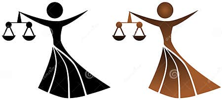 Stylized Women with Justice Scale in Hand Stock Illustration ...