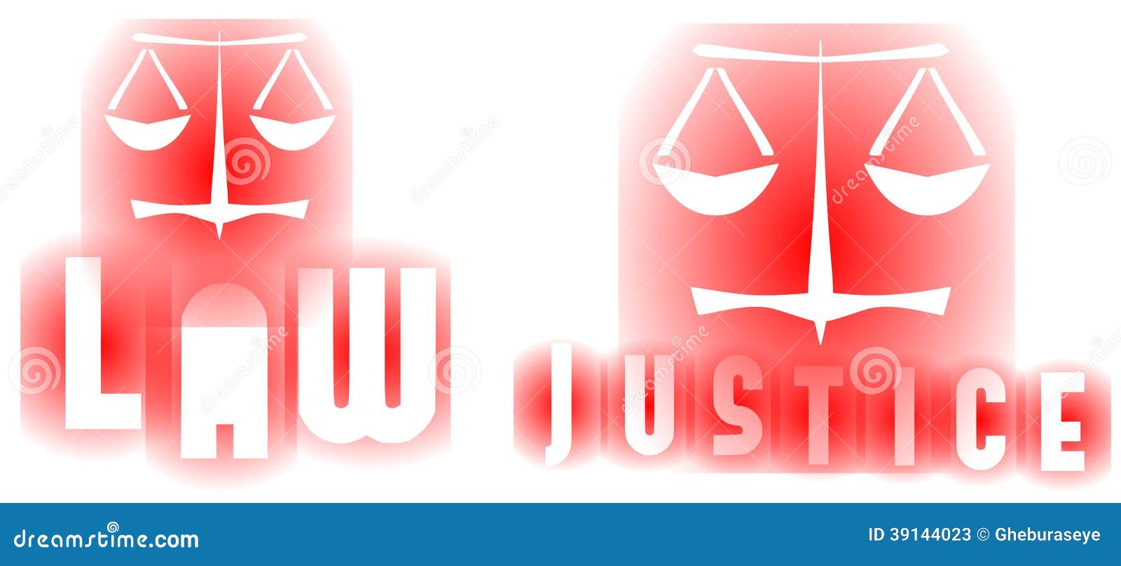 Set of Justice Illustrations with Scales in Red Stock Image ...