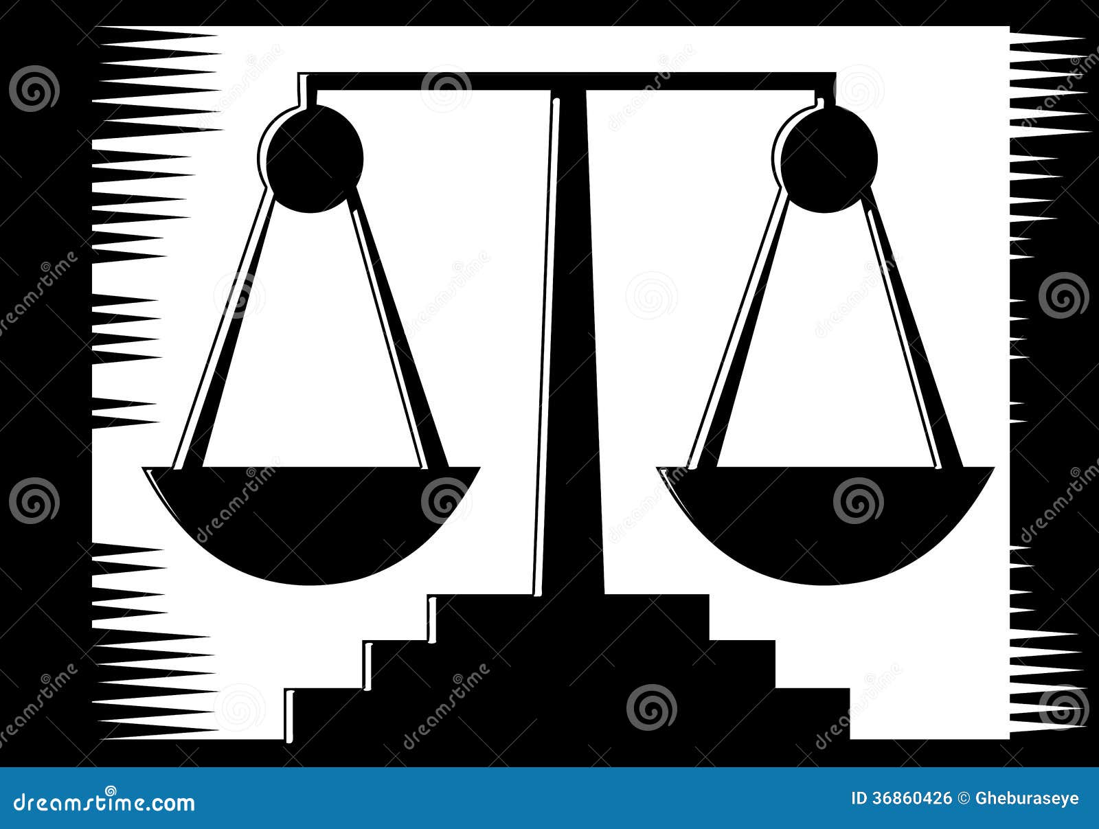 Justice Scale on Abstract Balck and White Background Stock Illustration ...