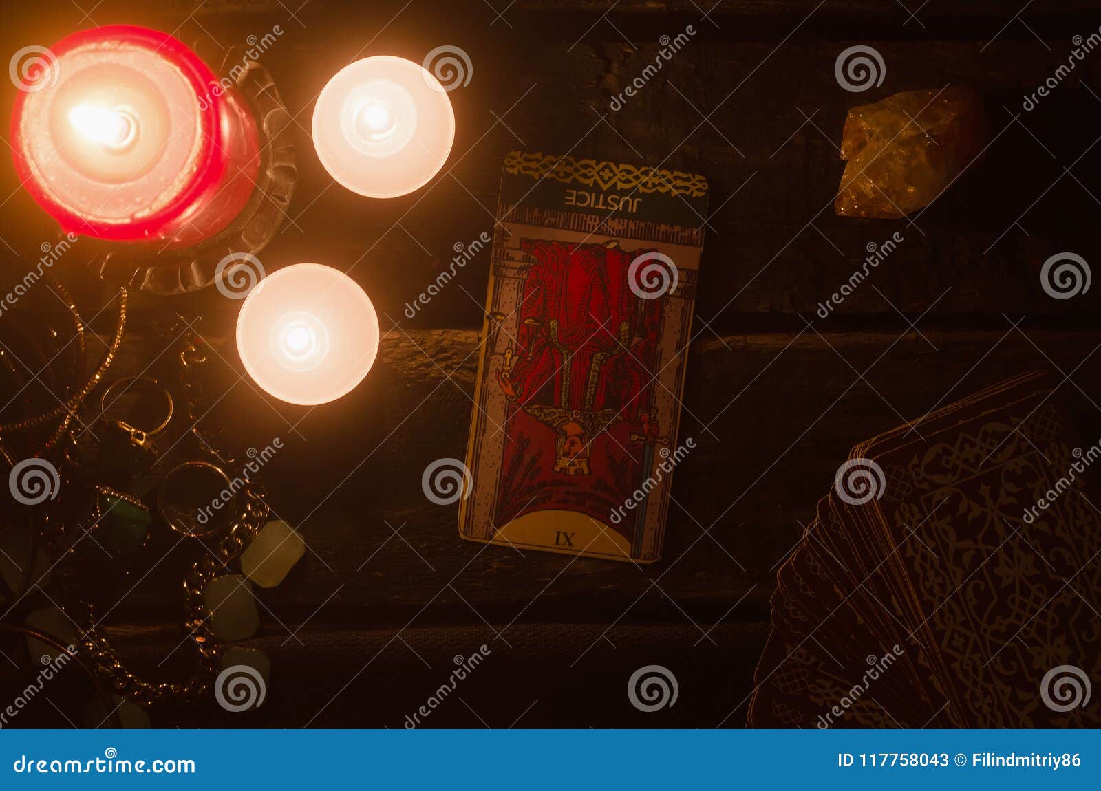 Justice Inverted Tarot Card. Stock Image - Image of future, single ...