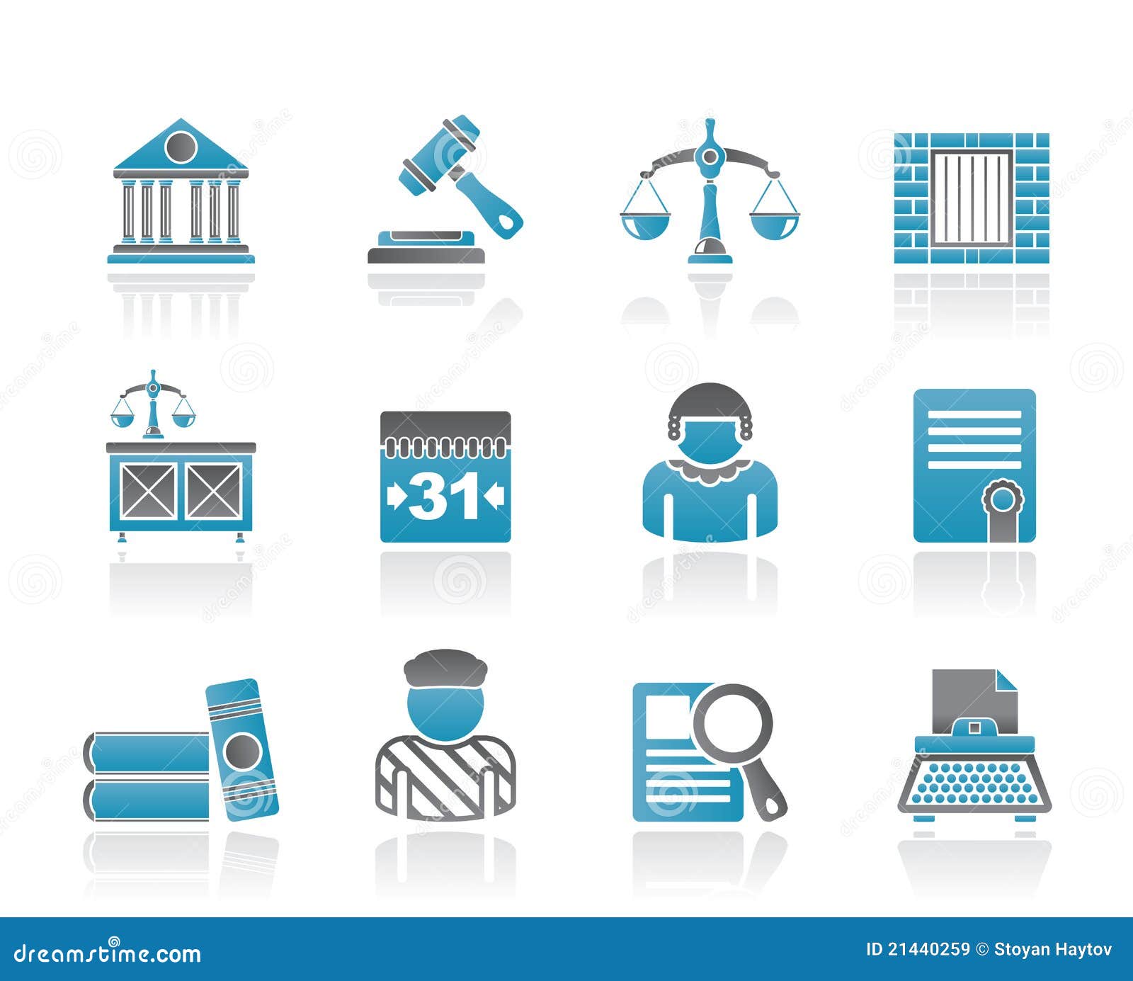 Justice and Judicial System Icons Stock Vector - Illustration of people ...