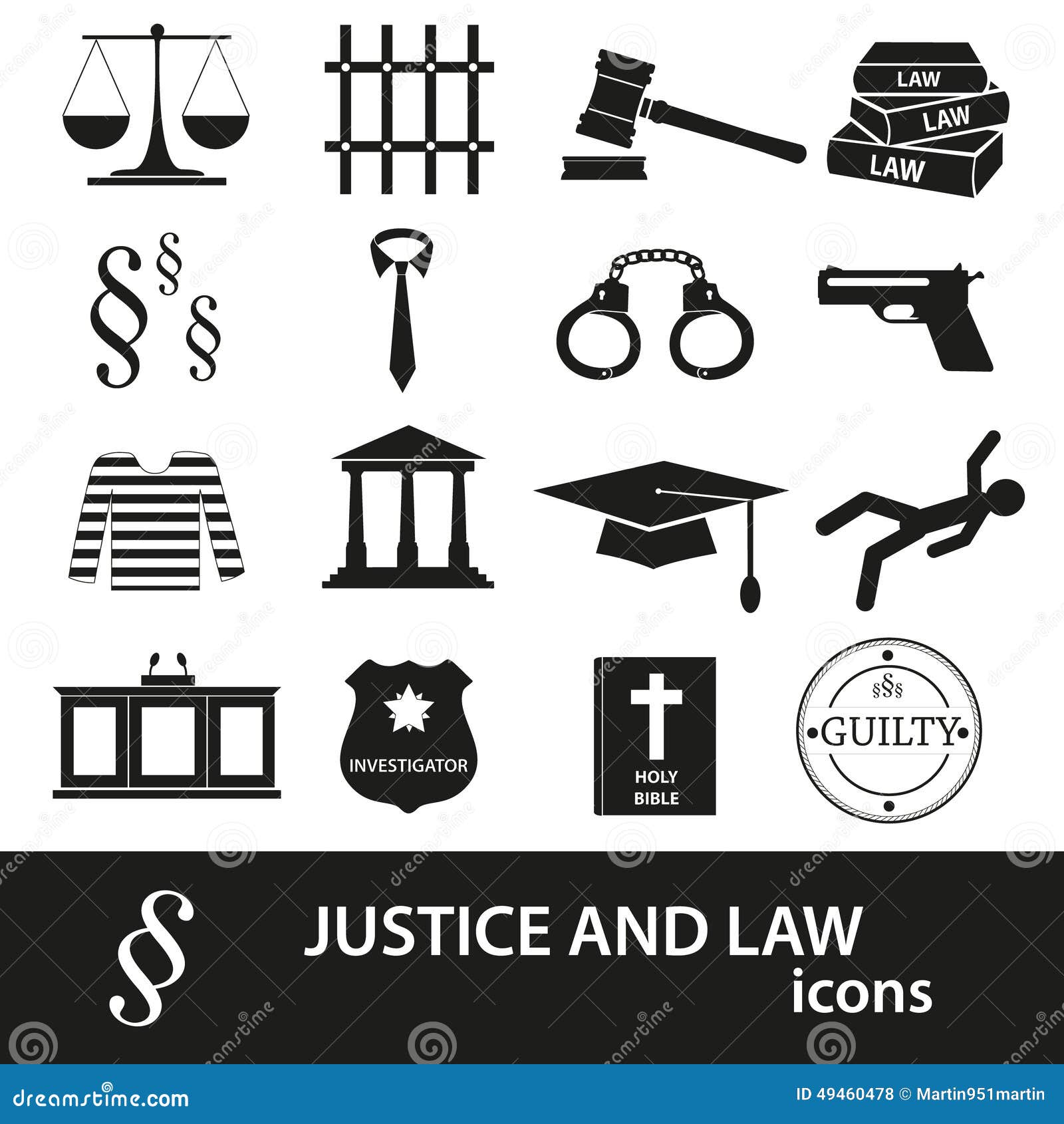 Law Black Icons Set Stock Illustrations – 4,263 Law Black Icons Set ...