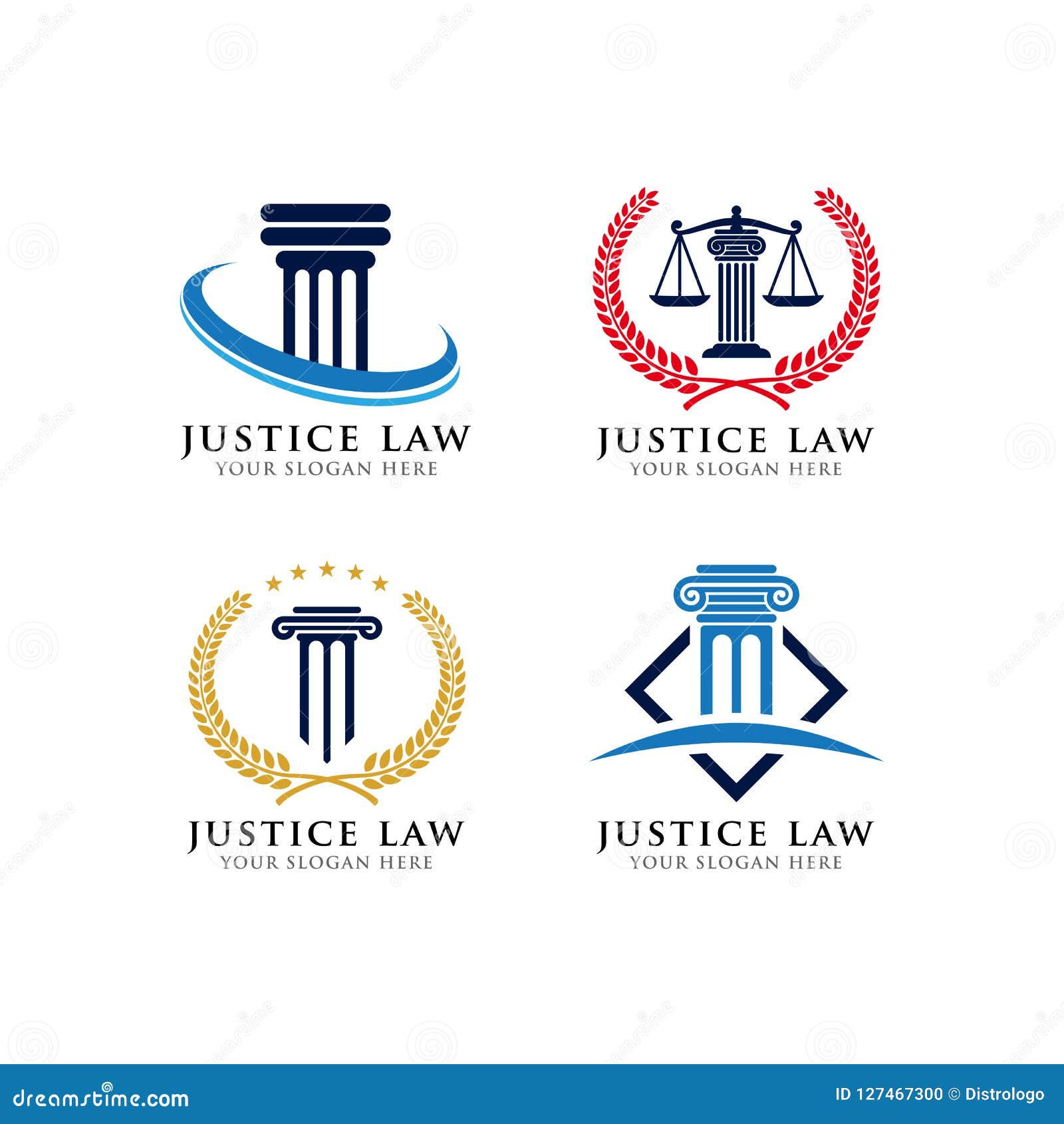 Justice Law Emblem Logo Design Template. Attorney Logo Design Vector ...