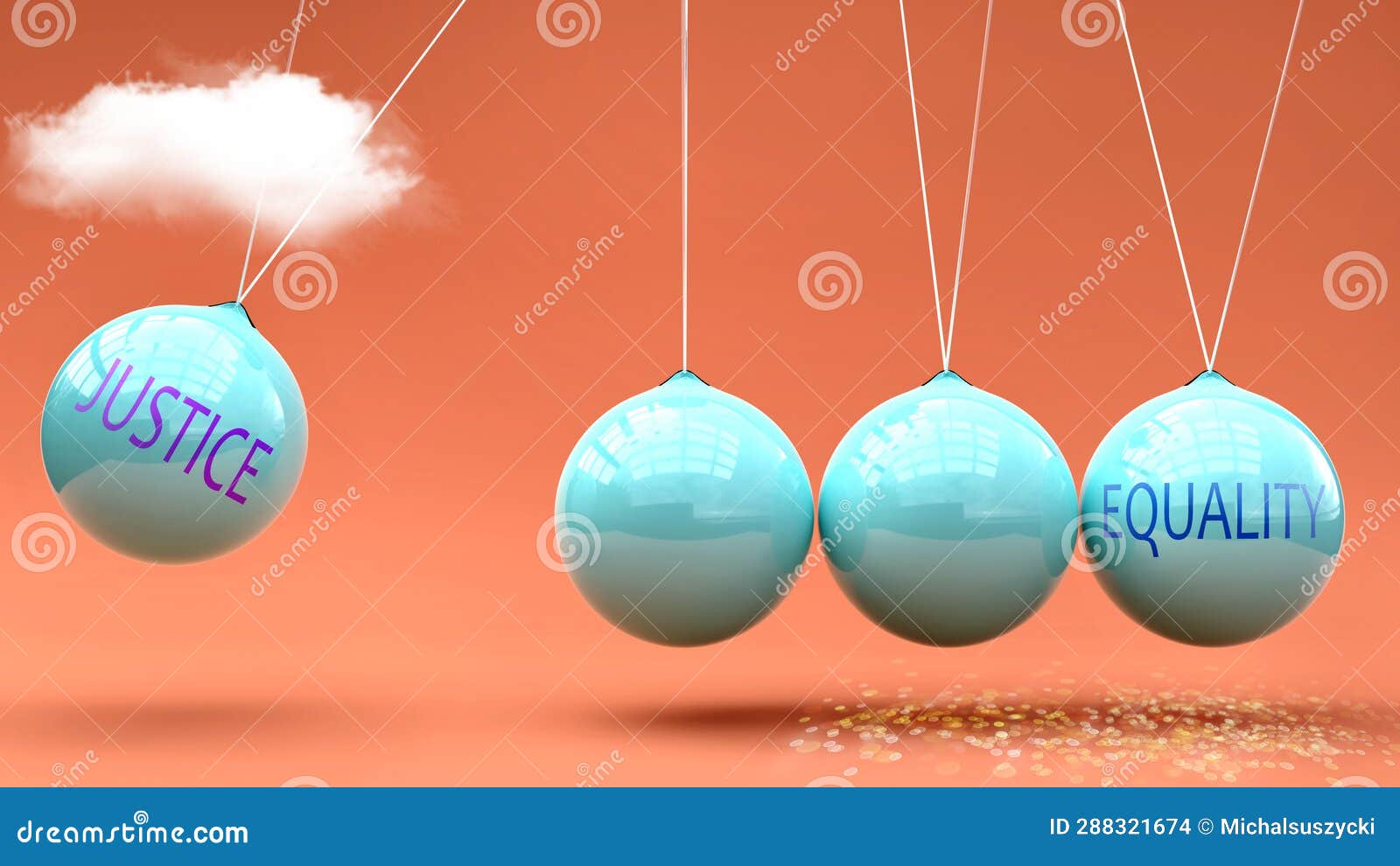 Justice Leads To Equality. a Metaphor in Which Justice Gives Power To ...