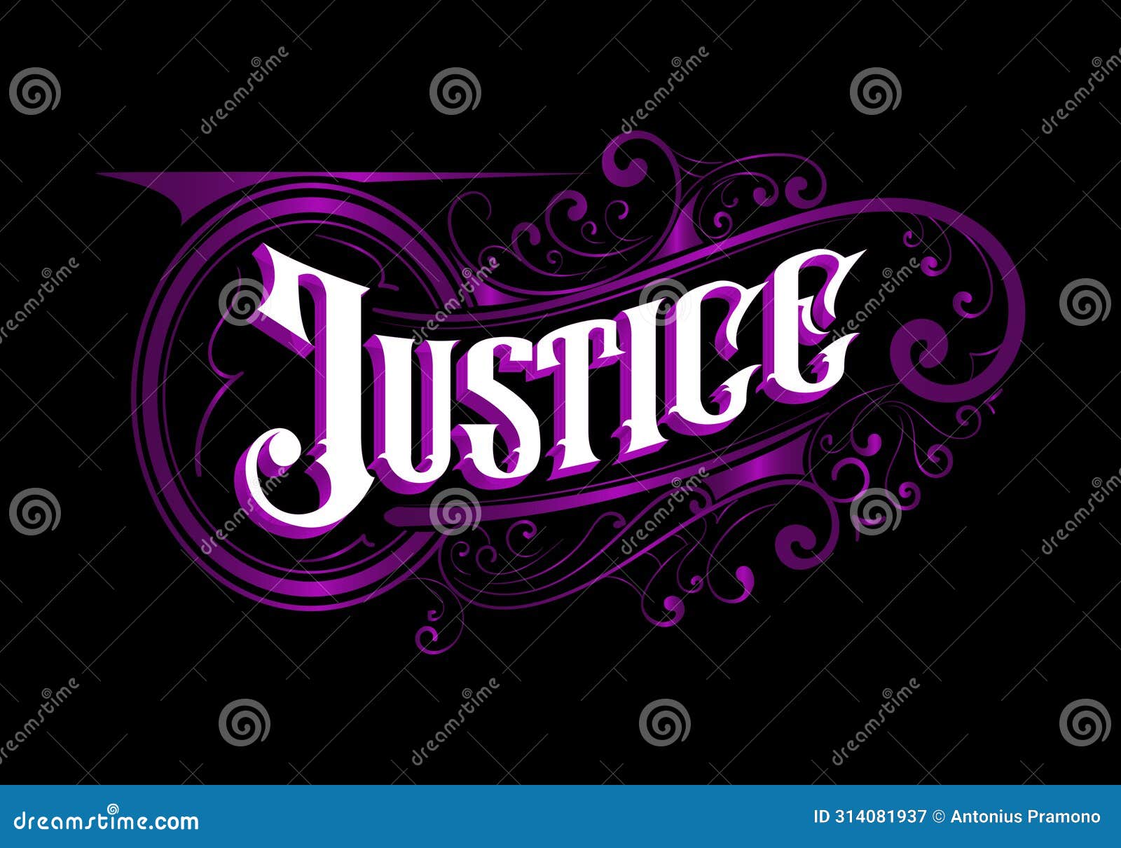 JUSTICE Lettering Custom Template Design Stock Illustration ...