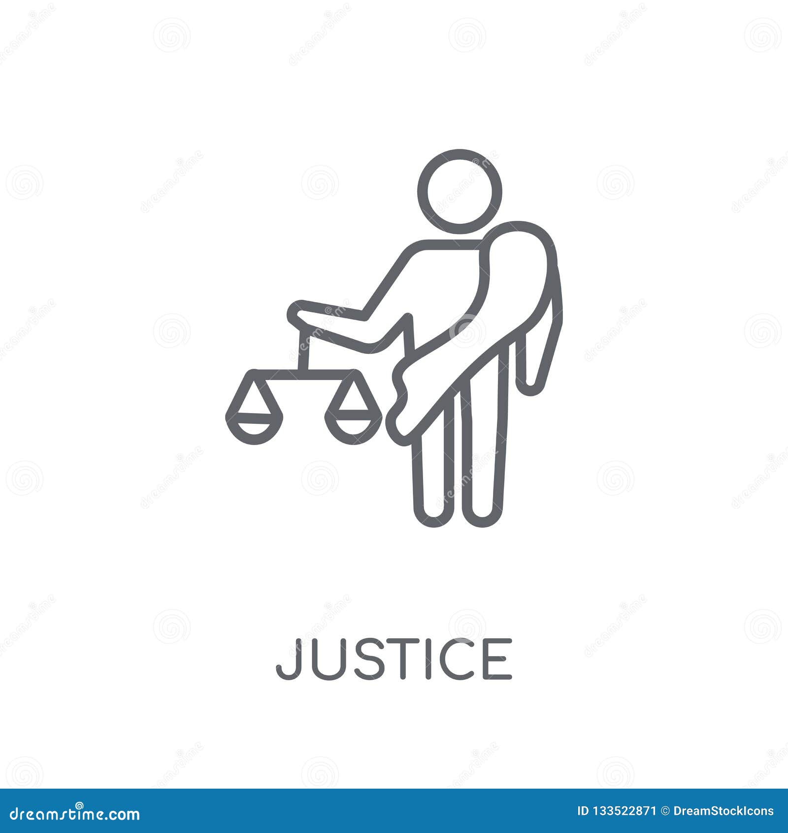 Justice Linear Icon. Modern Outline Justice Logo Concept on Whit Stock ...