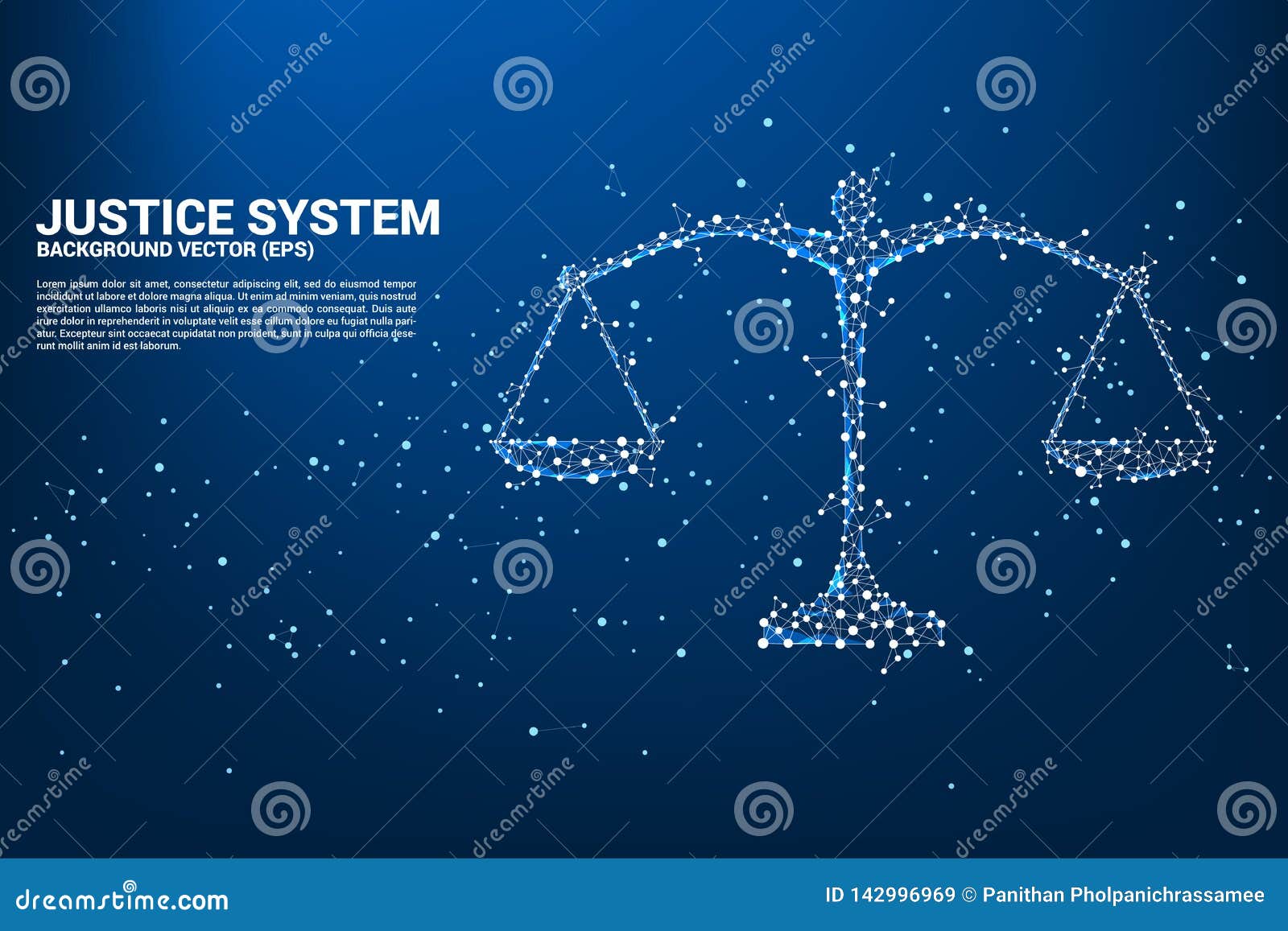 Justice Scale Polygon Style from Dot and Line Connection. Stock ...