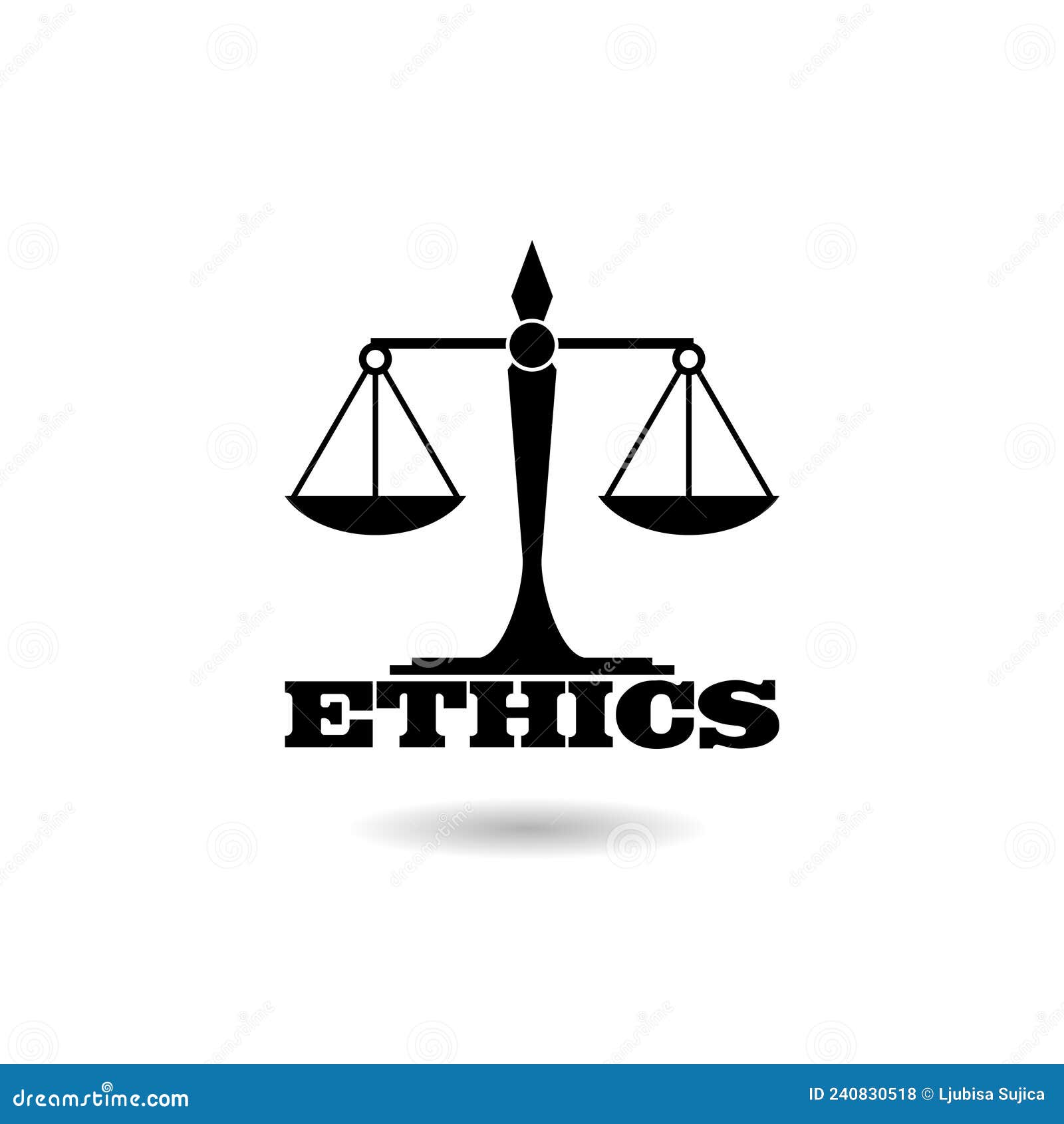 Justice Scales Ethics Icon with Shadow Stock Vector - Illustration of ...