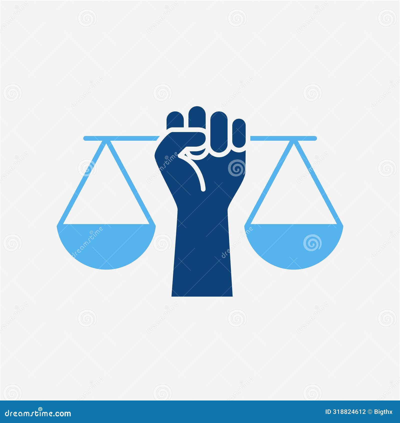 Justice Scales in Hand Icon Template Design Stock Vector - Illustration ...