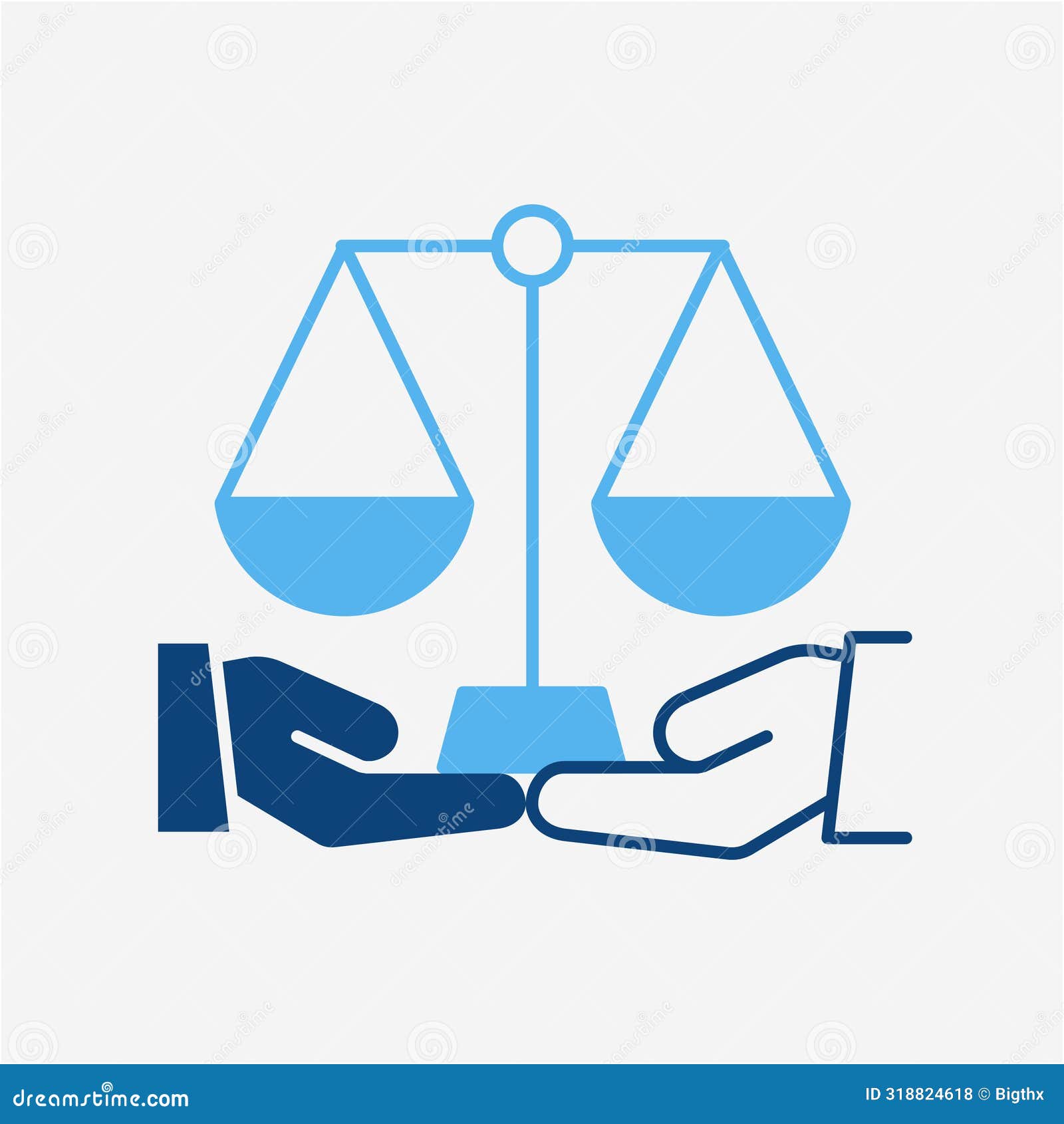 Justice Scales in Hand Icon Template Design Stock Vector - Illustration ...