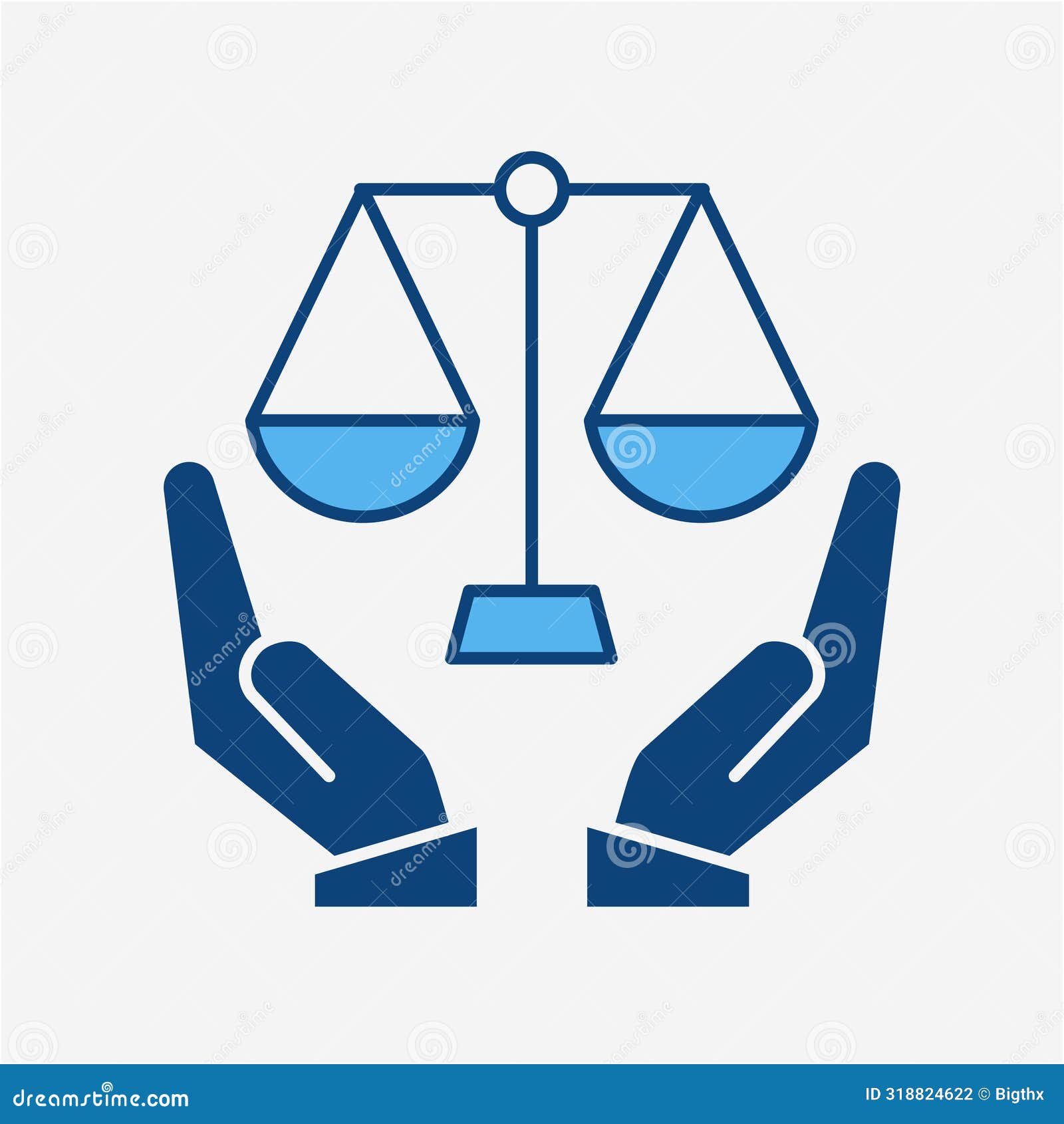 Justice Scales in Hand Icon Template Design Stock Vector - Illustration ...