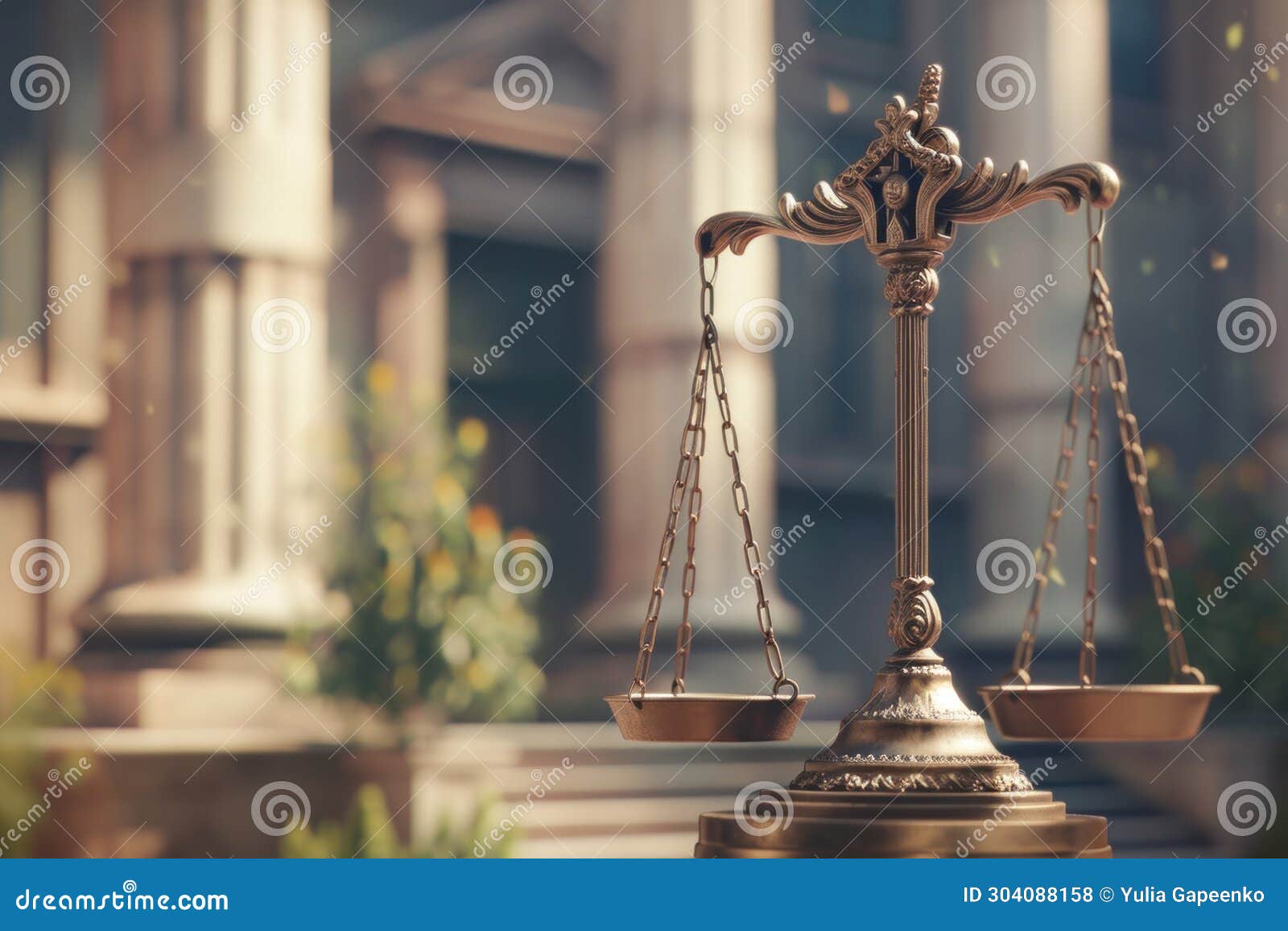 Justice Scales Stand in Front of a Courthouse Stock Photo - Image of ...