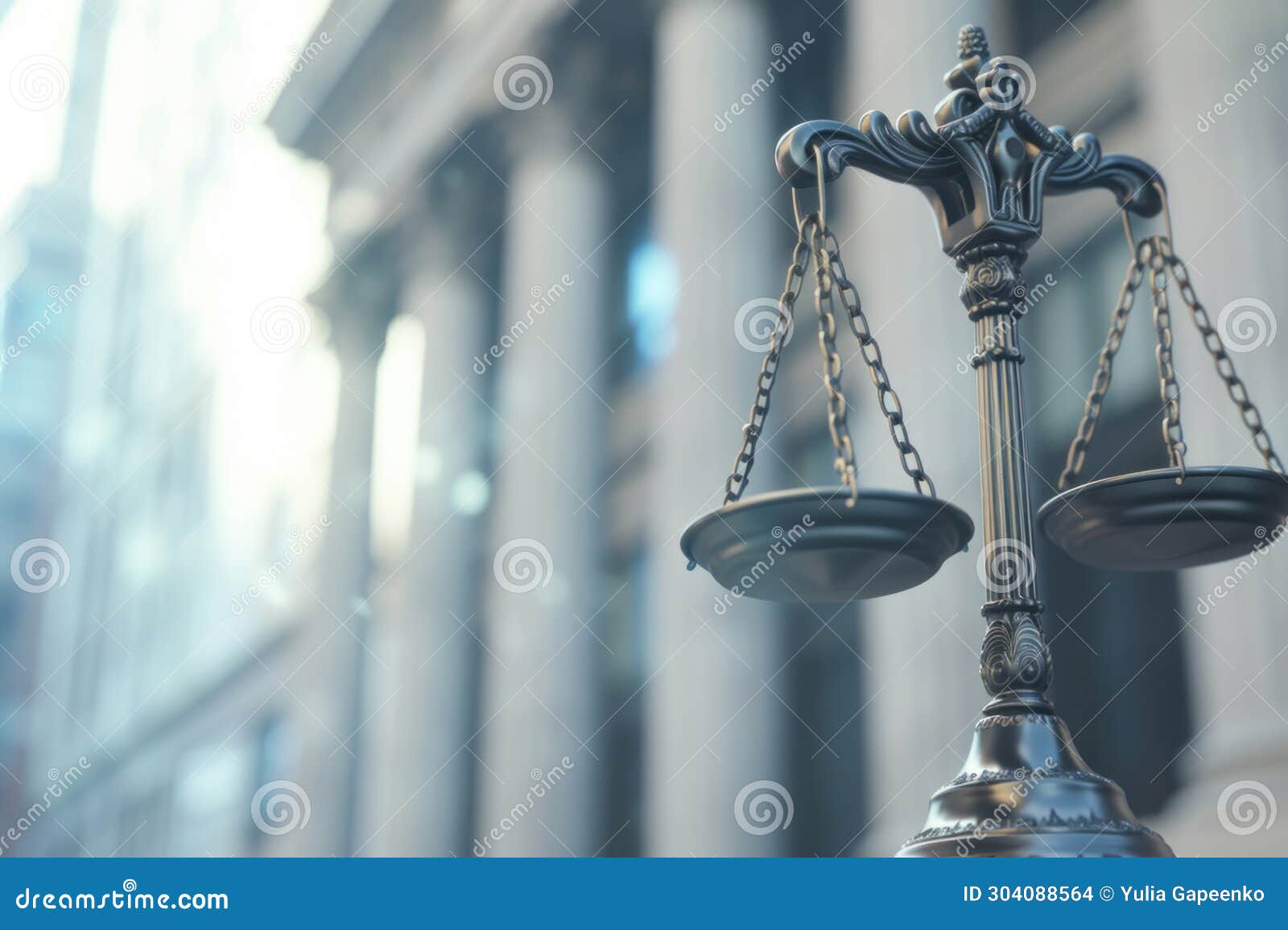 Justice Scales Stand in Front of a Courthouse Stock Photo - Image of ...
