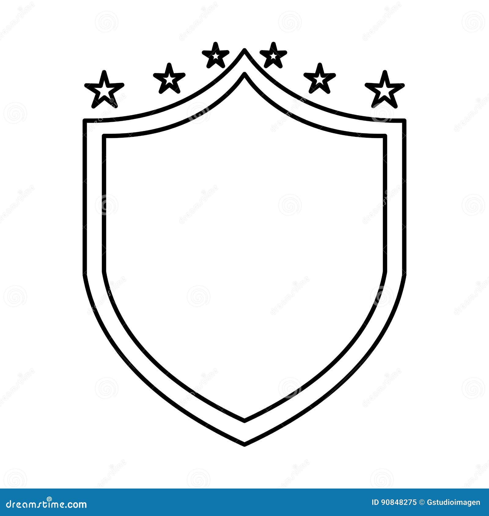 Justice Shield with Stars Isolated Icon Stock Vector - Illustration of ...