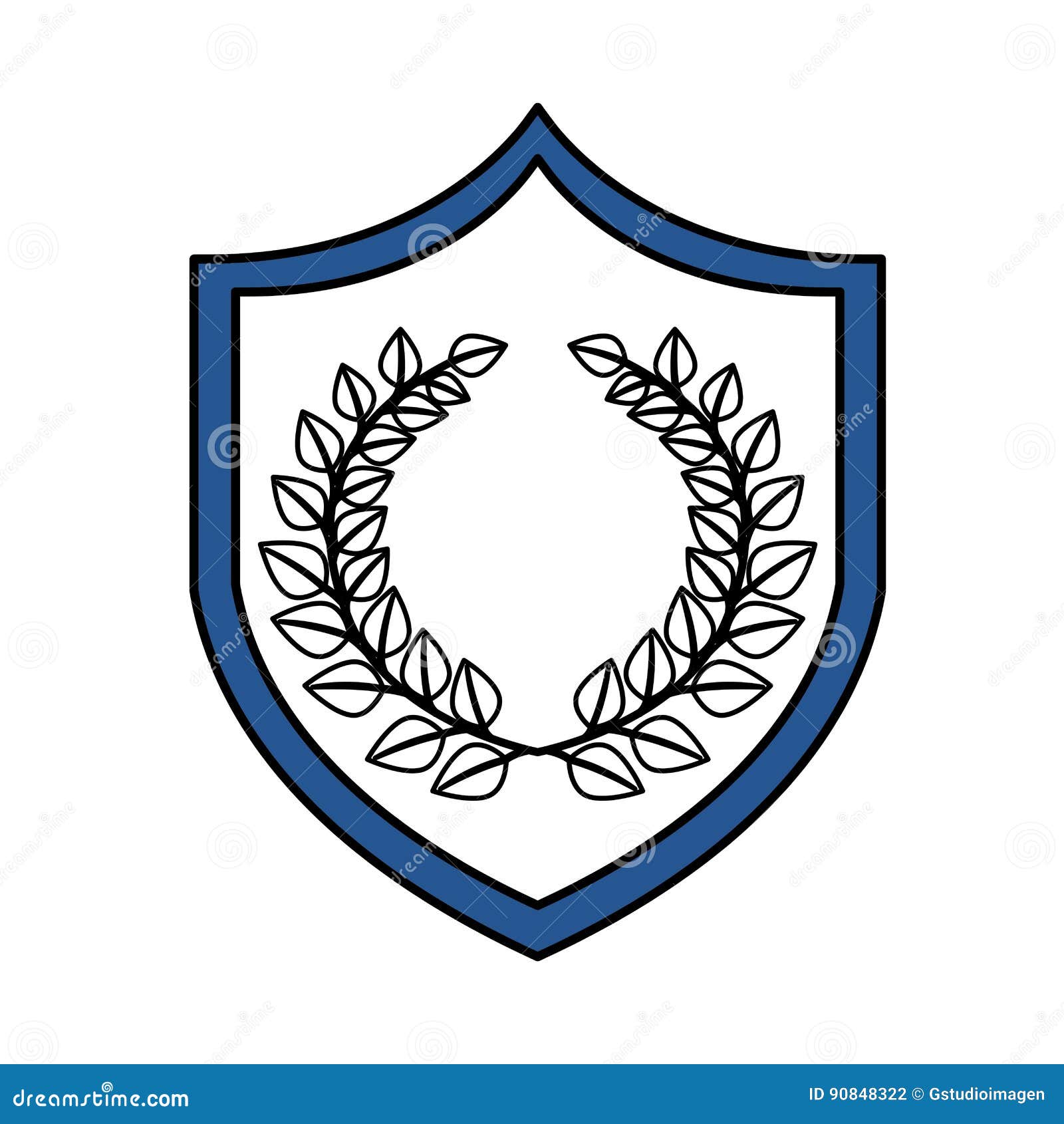 Justice Shield with Wreath Icon Stock Vector - Illustration of legal ...
