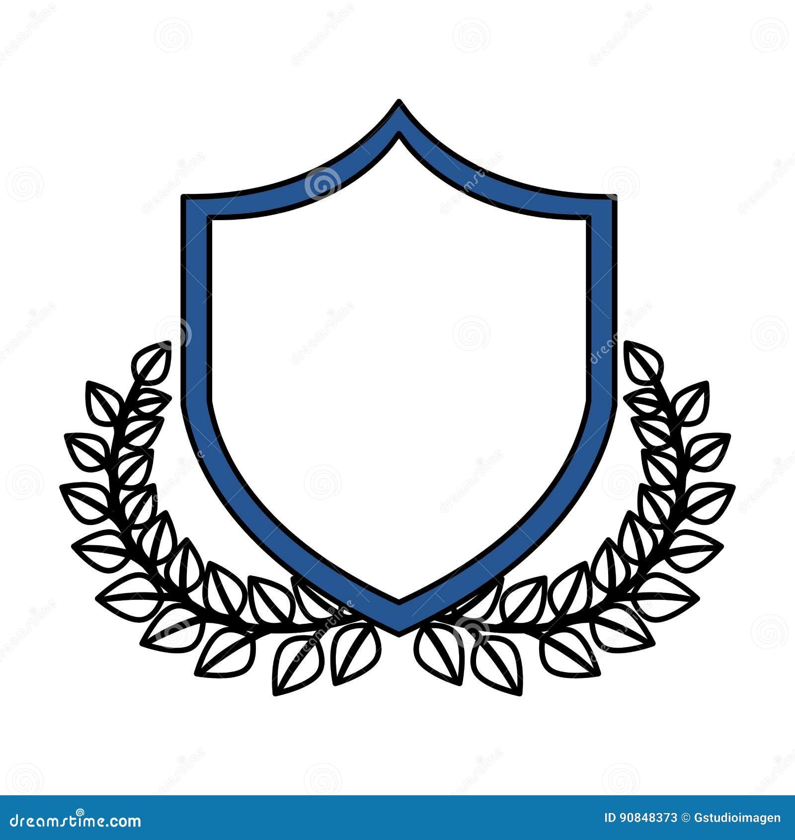 Justice Shield with Wreath Isolated Icon Stock Vector - Illustration of ...