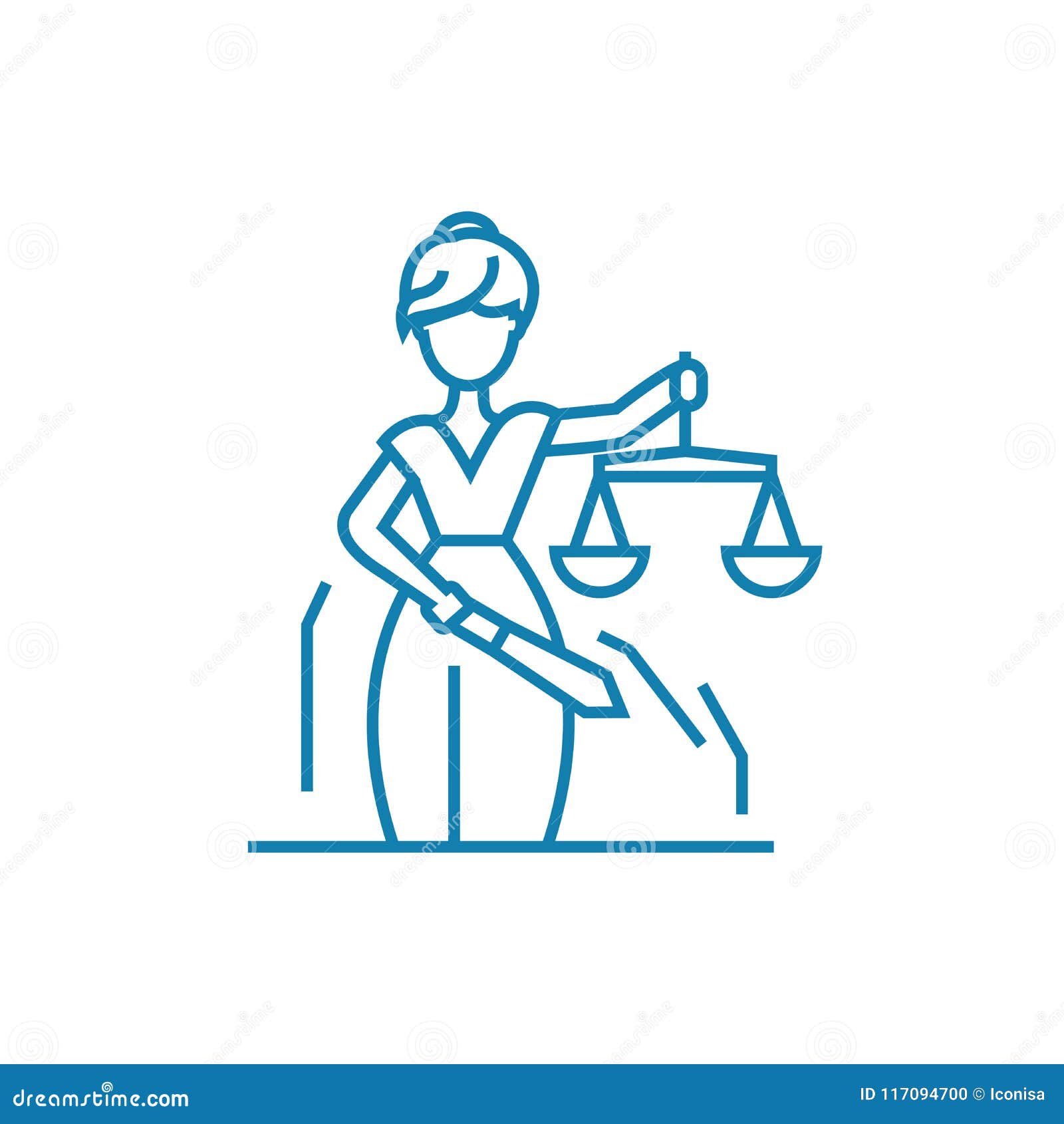 Justice System Linear Icon Concept. Justice System Line Vector Sign ...