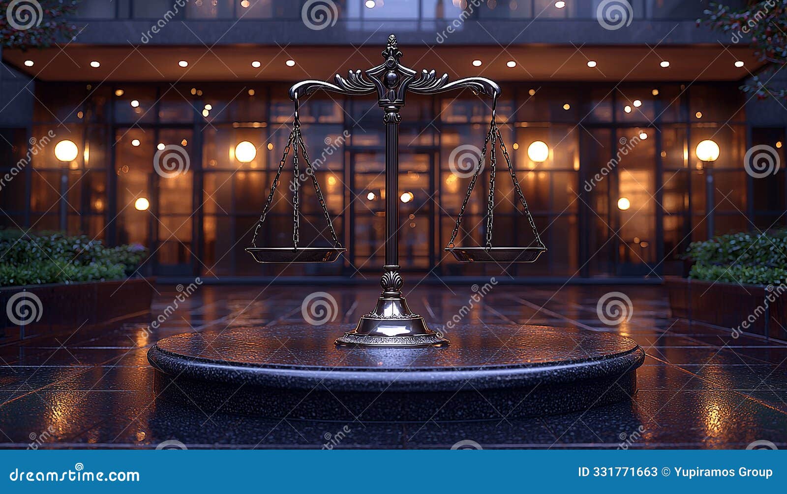 Justice Table in Courthouse, Legal System Balance Concept Generated by ...