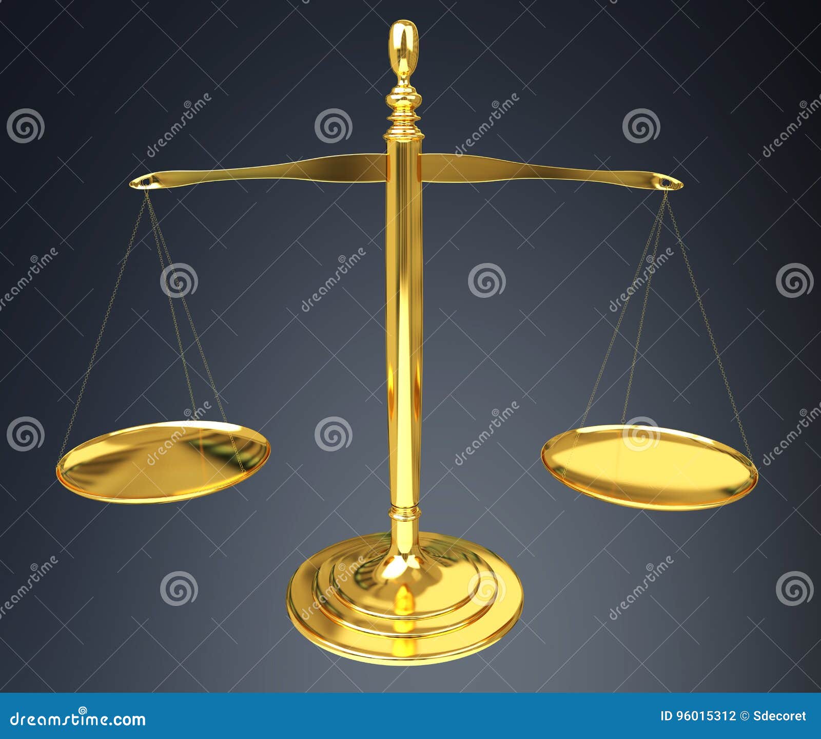 Justice Weighing Scales 3D Rendering Stock Illustration - Illustration ...