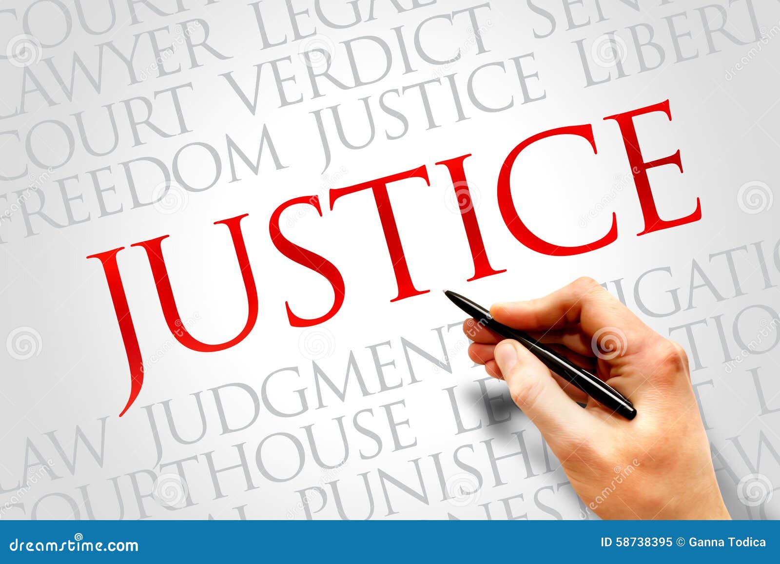 Justice Collage Symbols Light Background Stock Photo | CartoonDealer ...