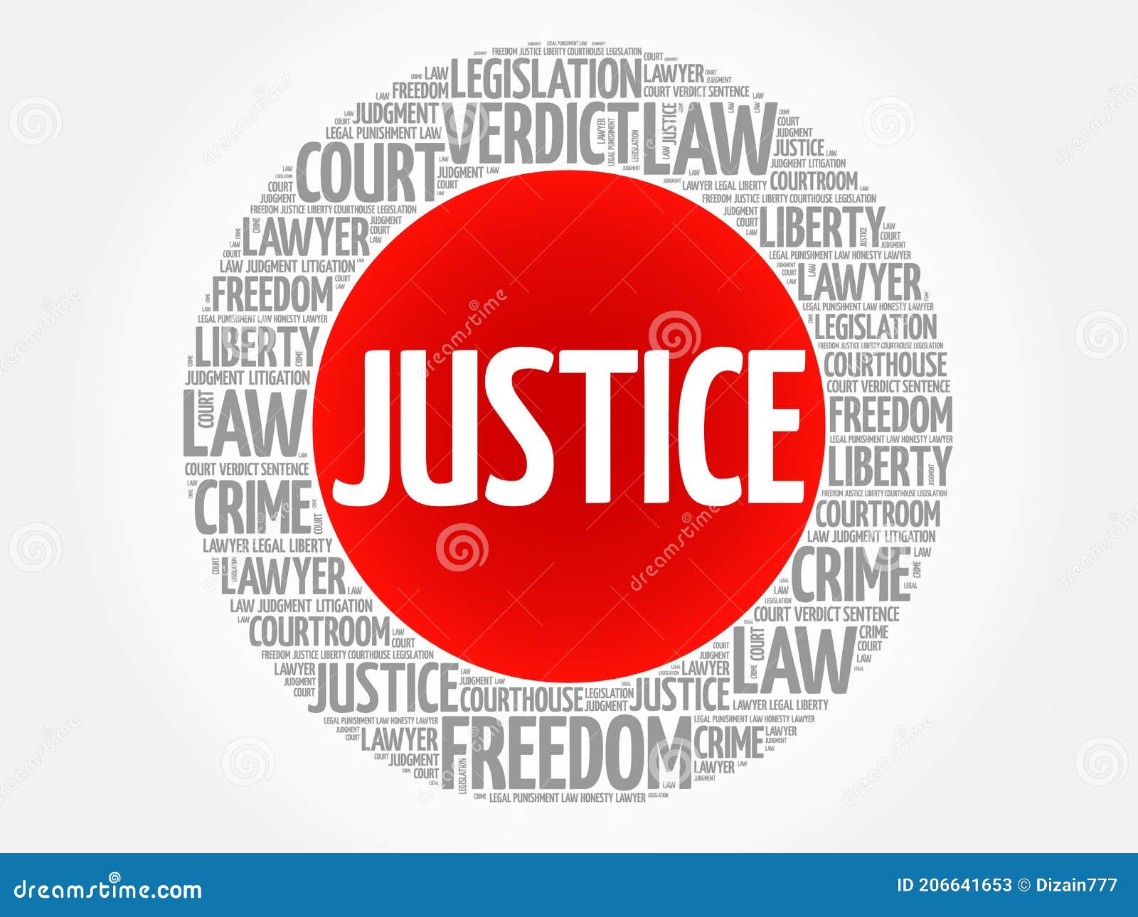 Justice word cloud stock illustration. Illustration of freedom - 206641653