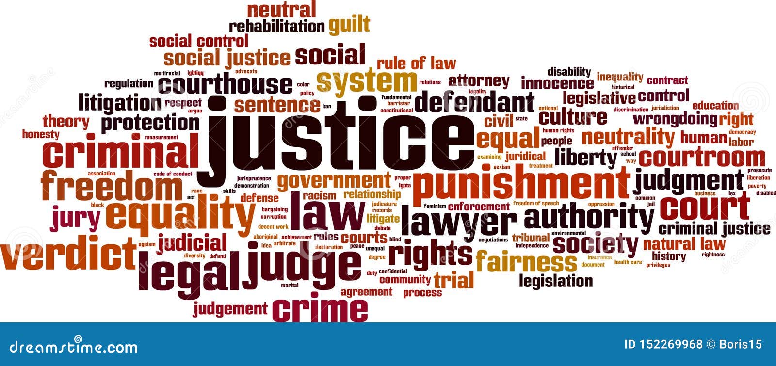 Justice word cloud stock vector. Illustration of rights - 152269968