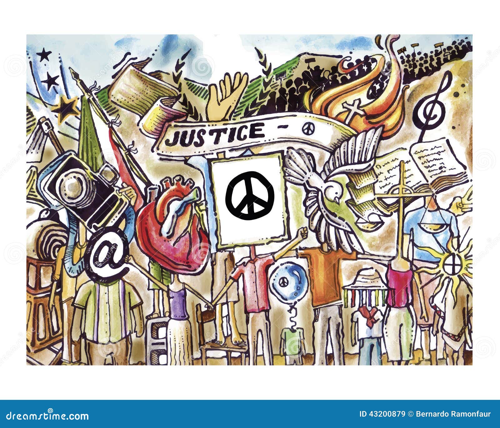 Justicia Y Paz Ilustración del Vector - Imagen: 43200879