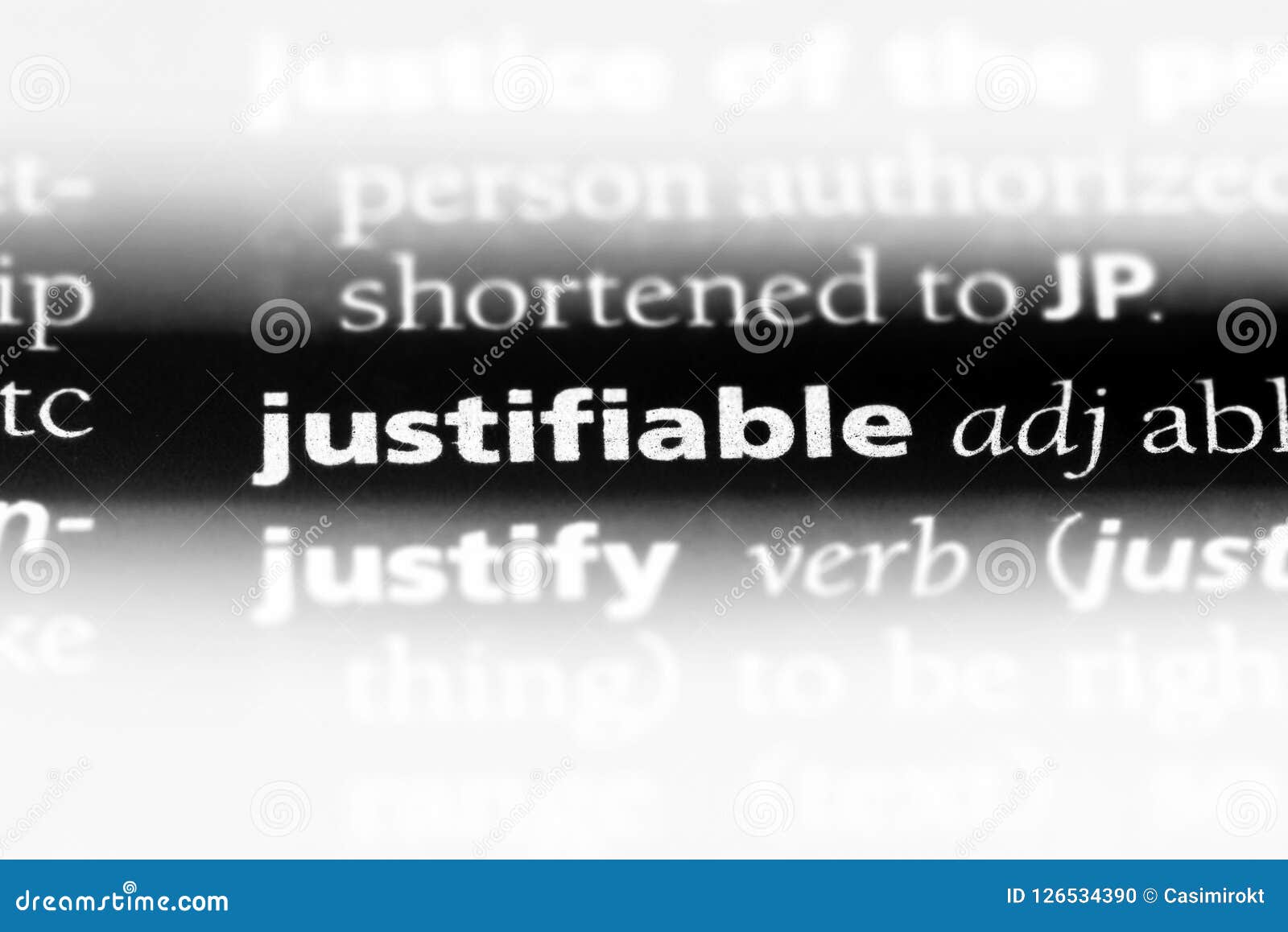 Justifiable stock photo. Image of text, idea, page, printed - 126534390