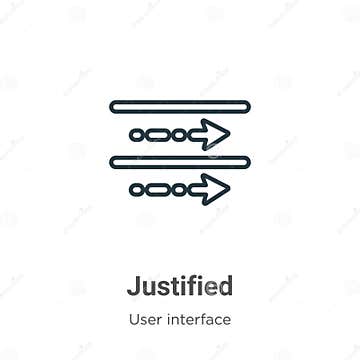 Justified Outline Vector Icon. Thin Line Black Justified Icon, Flat ...