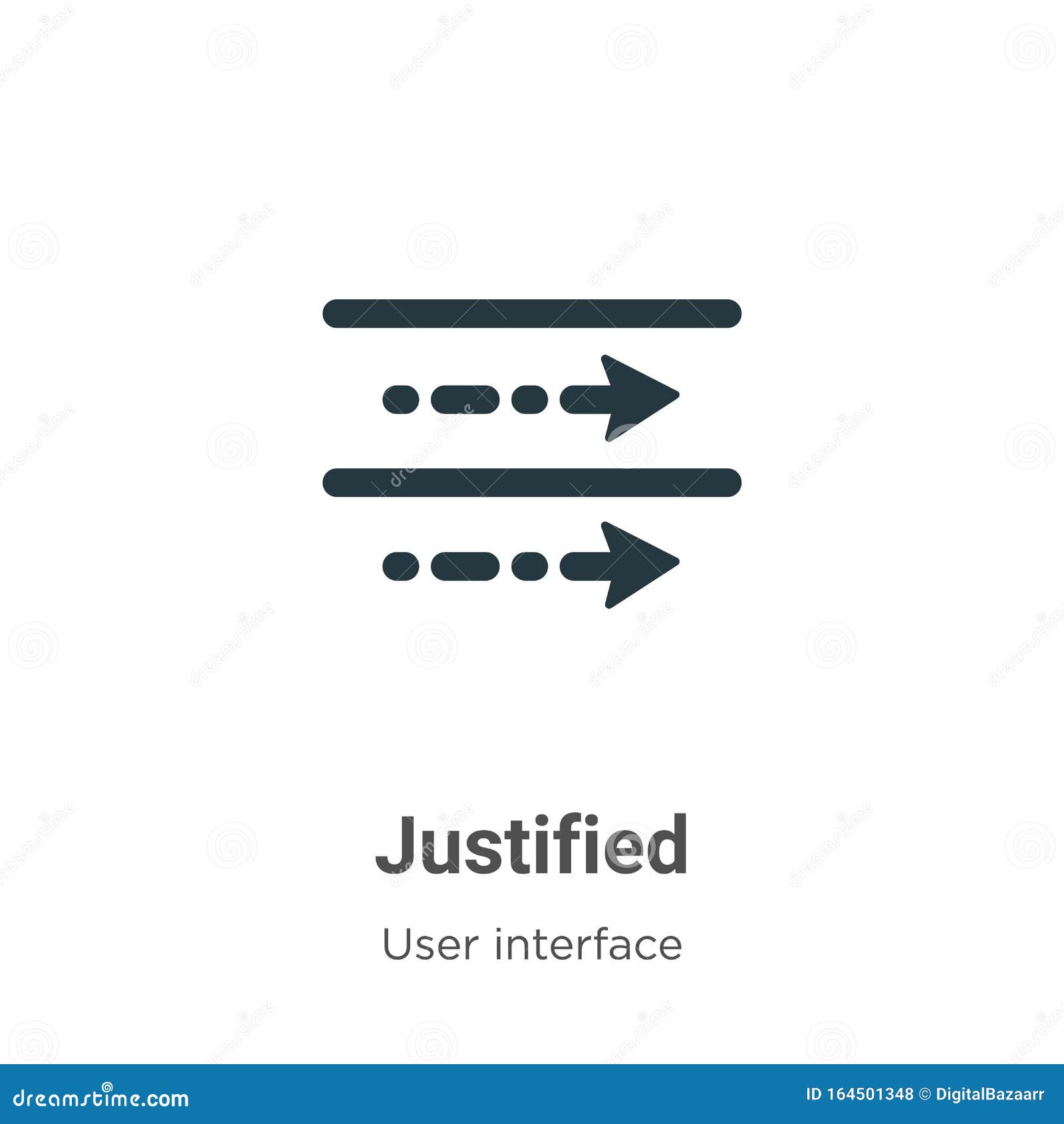 Justified Vector Icon on White Background. Flat Vector Justified Icon ...