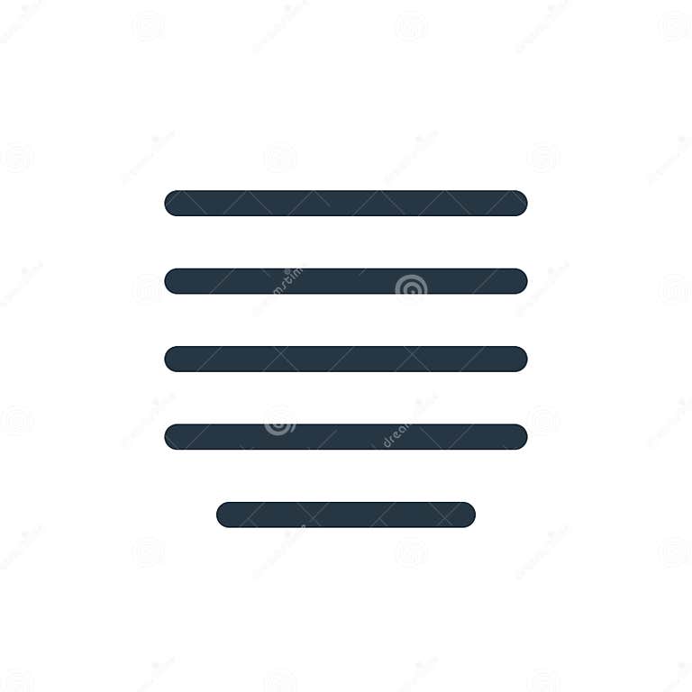 Justify Text Icon Vector from Text Editor Concept. Thin Line ...