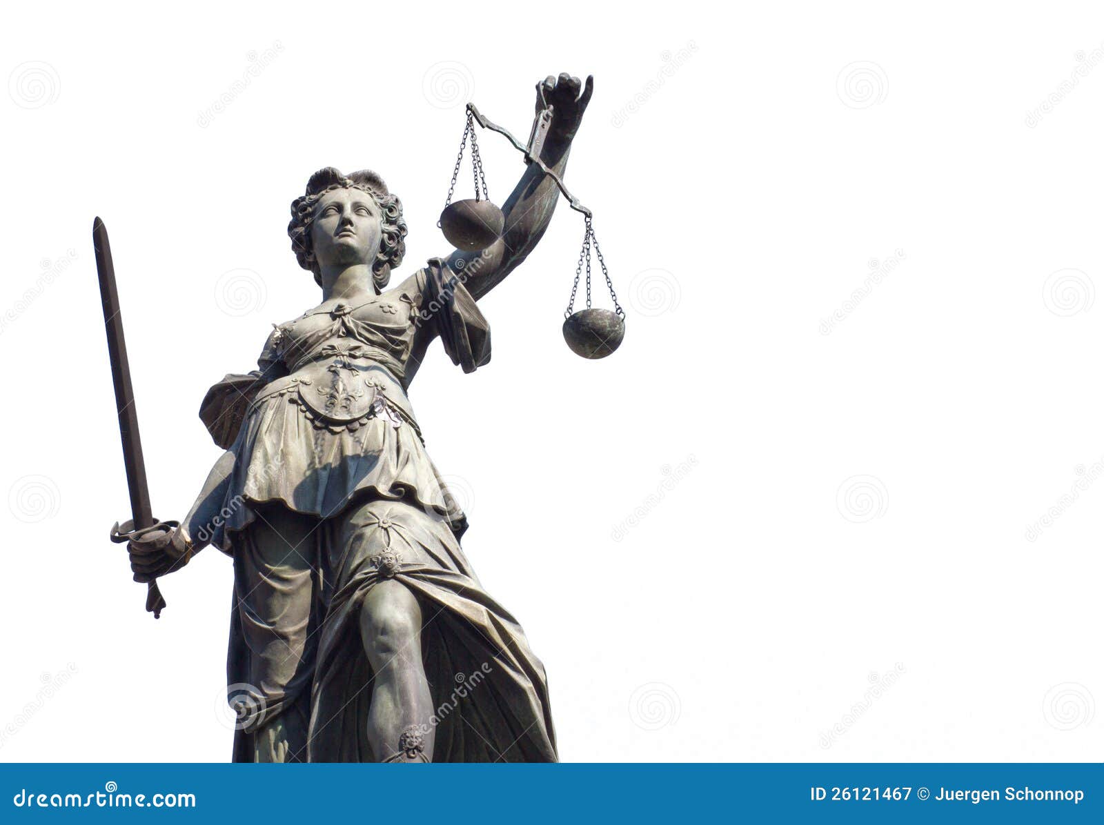 Justitia Isolated on a White Background Stock Image - Image of bronze ...