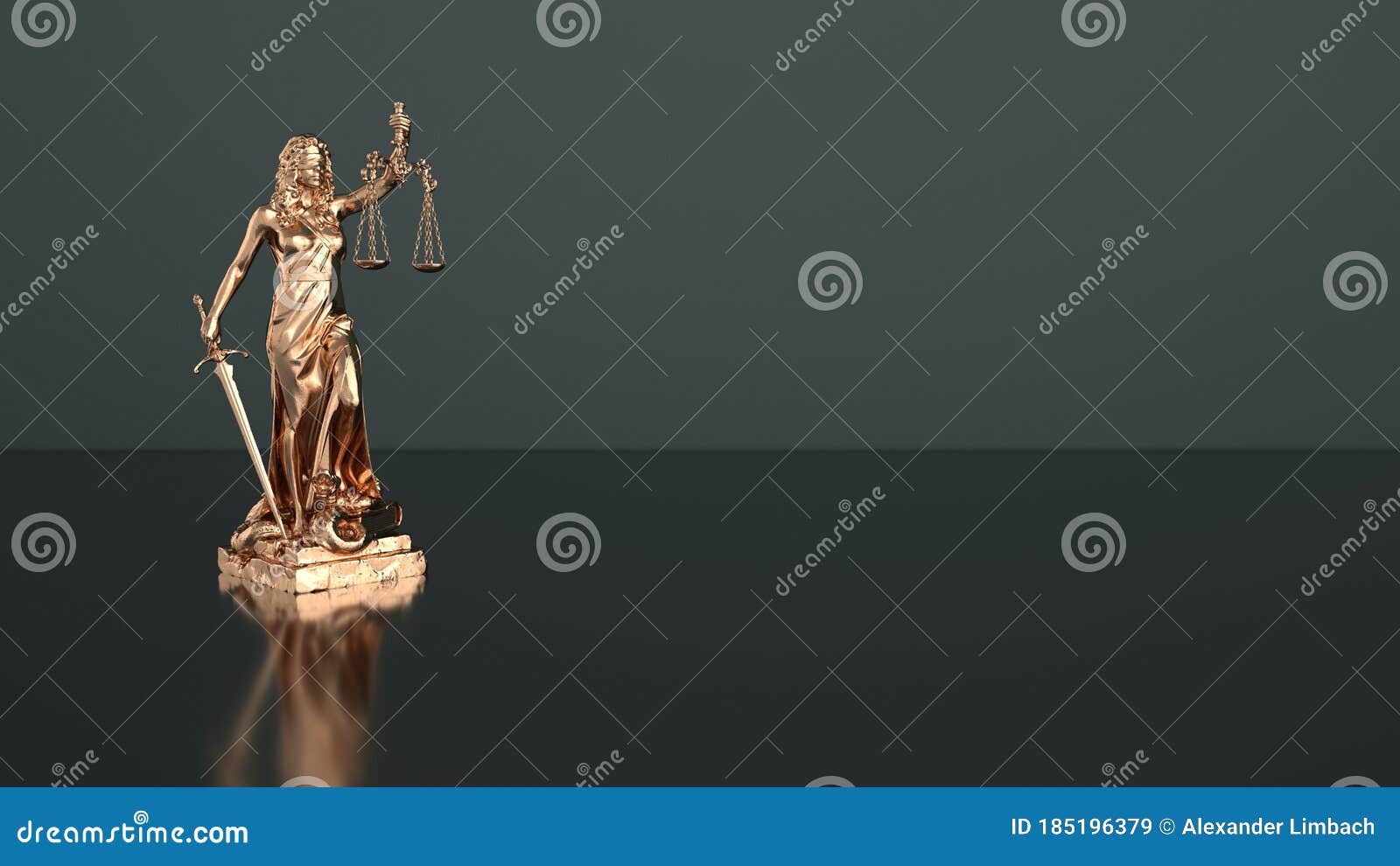 Justitia Statue on a Dark Background. Stock Illustration - Illustration ...
