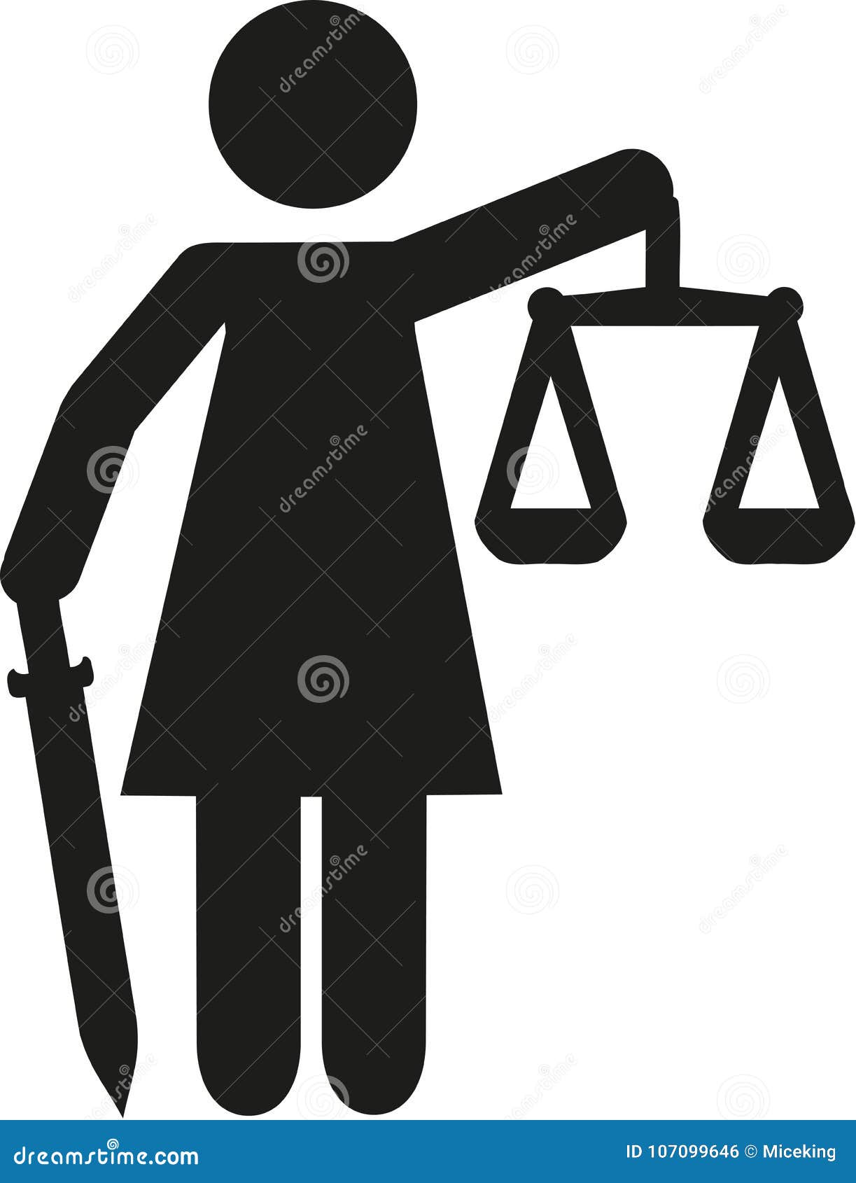 Justitia-Statuenpiktogramm vektor abbildung. Illustration von gericht ...