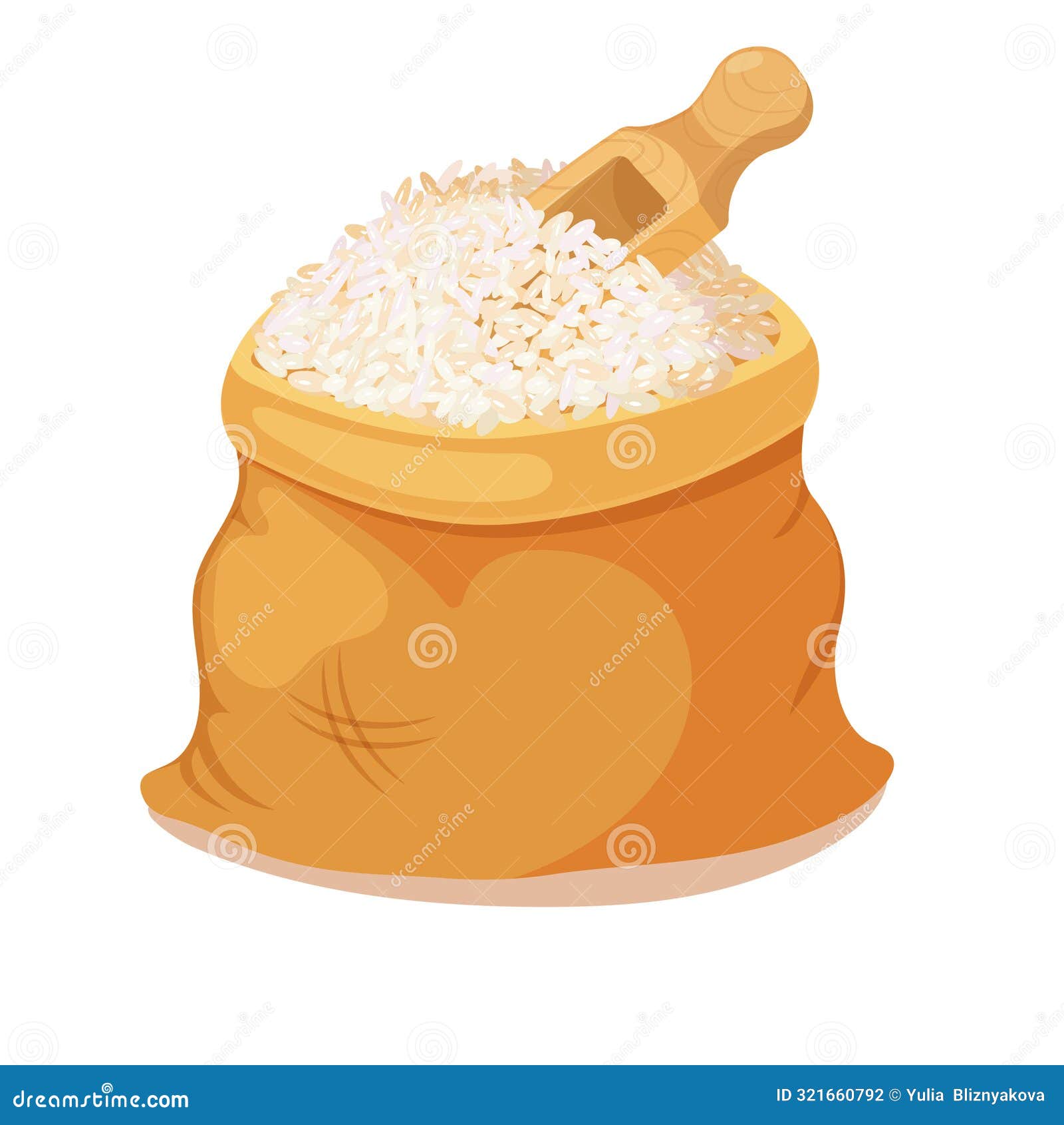 Jute Bag With Lot Of Rice. Basmati Harvest. Container With Grain Vector ...