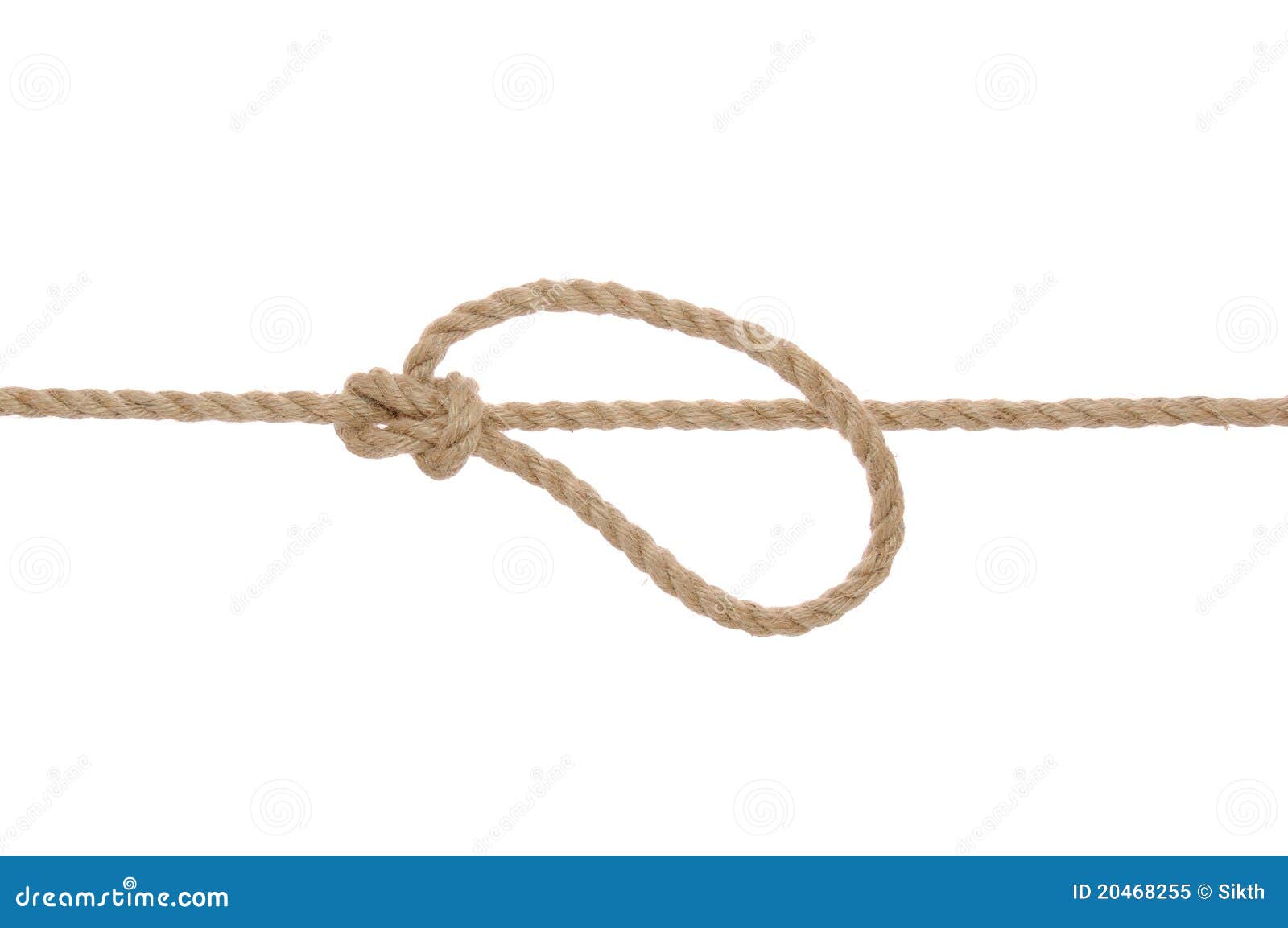 Jute Rope with Bowline Knot Stock Image - Image of natural, connection ...